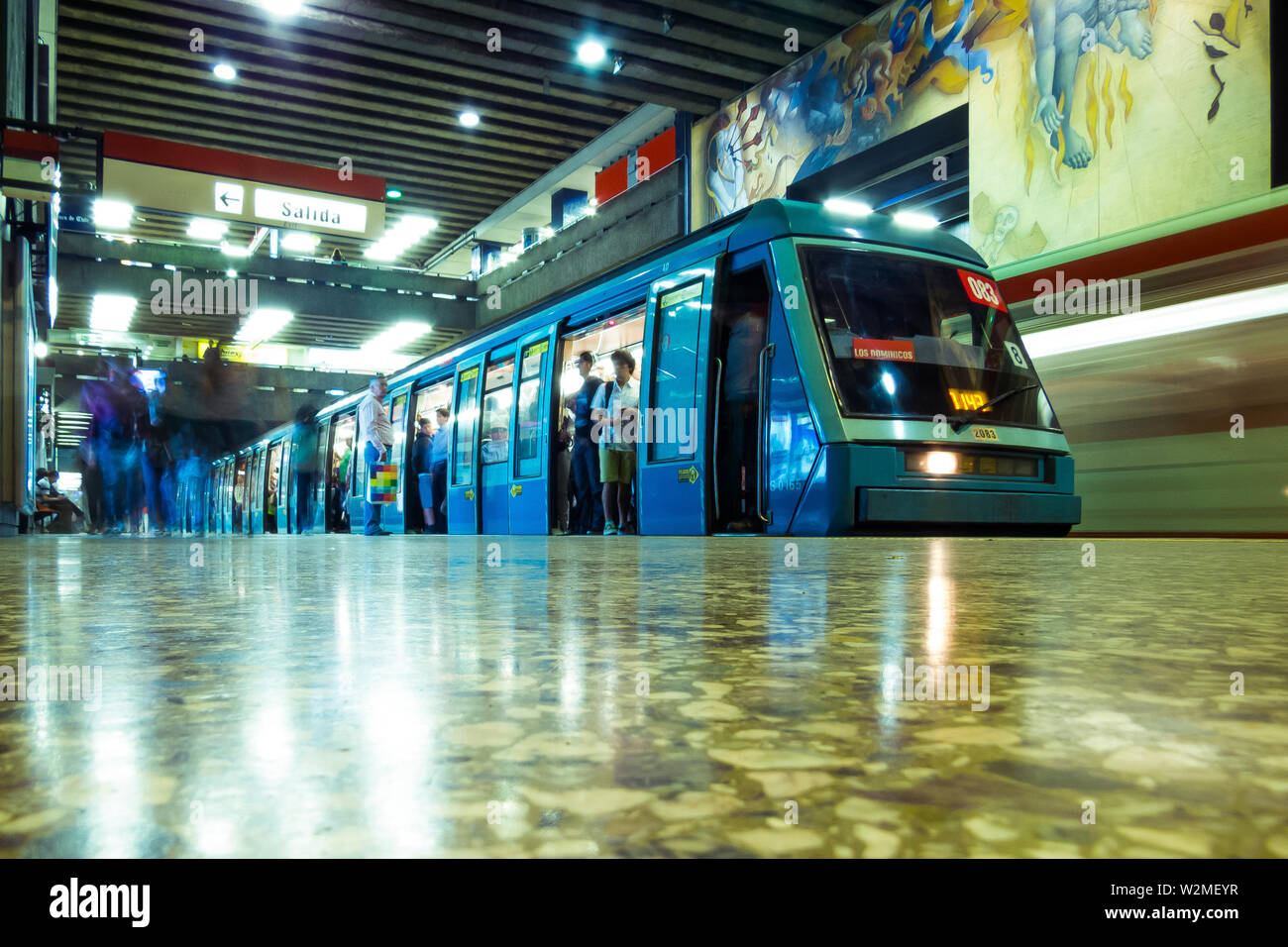 SANTIAGO, CHILE - NOVEMBER 2014: A Metro de Santiago NS93 train at ...
