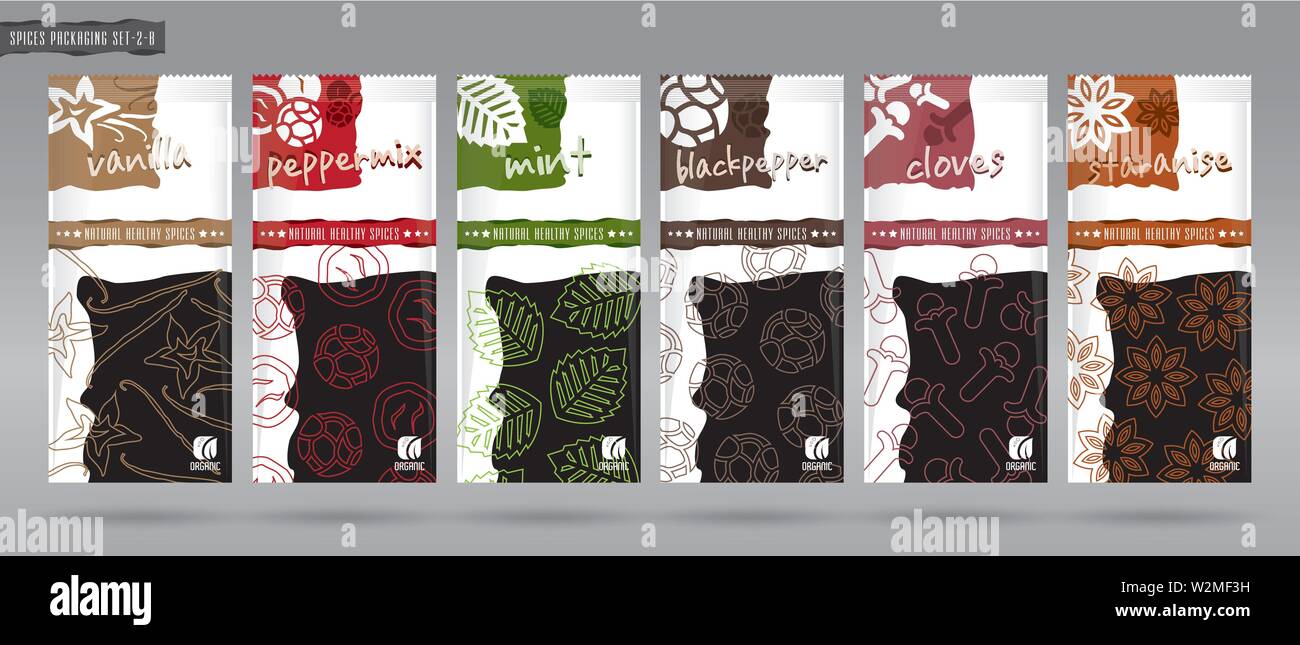 Seasoning packaging Stock Vector Images - Alamy