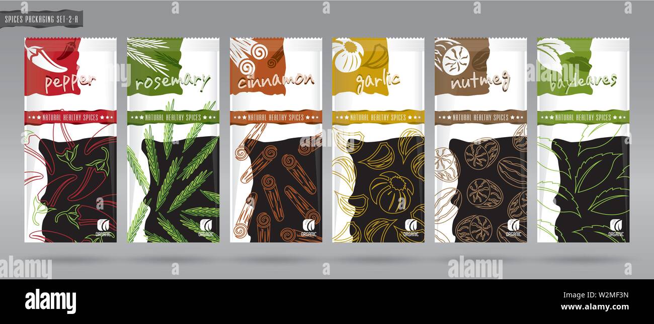 Spice packaging set Stock Vector Image & Art - Alamy