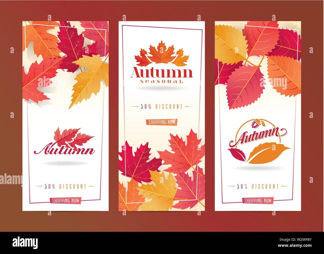 Autumn Seasonal Discount Card and Vector Web Banner Stock Vector Image ...