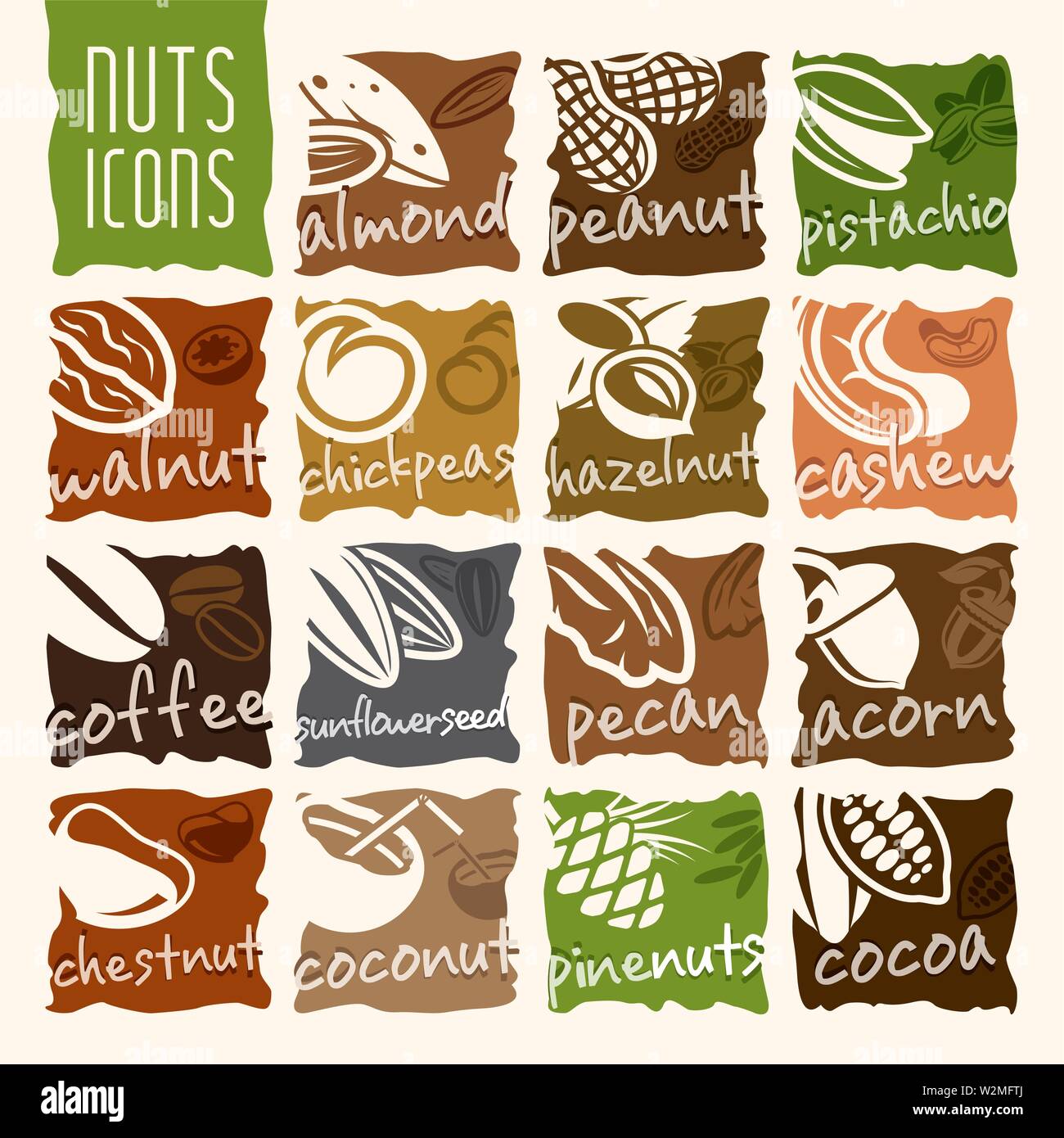 Vector Nuts Multiple Icons Set Stock Vector Image & Art - Alamy