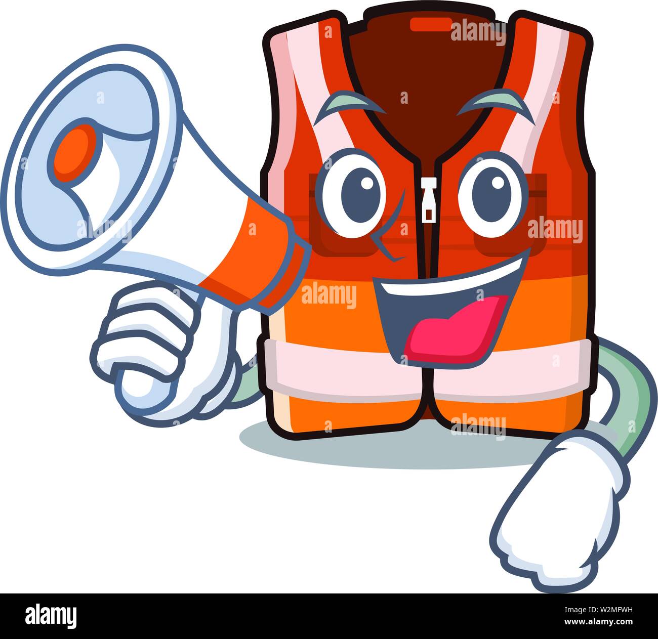 With megaphone safety vest isolated in the character Stock Vector Image ...