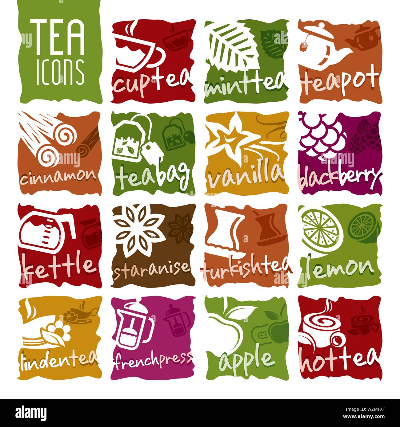 Tea icon set Stock Vector Image & Art - Alamy