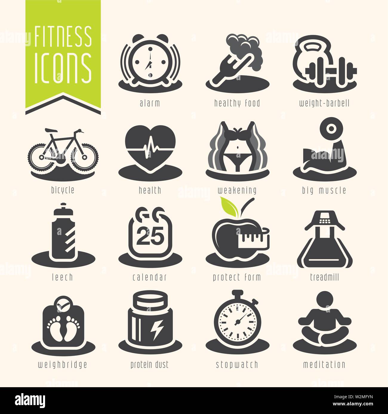 Fitness and wellness icon set Stock Vector Image & Art - Alamy
