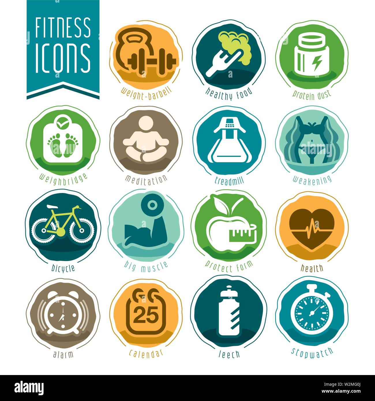 Fitness and wellness icon set Stock Vector Image & Art - Alamy