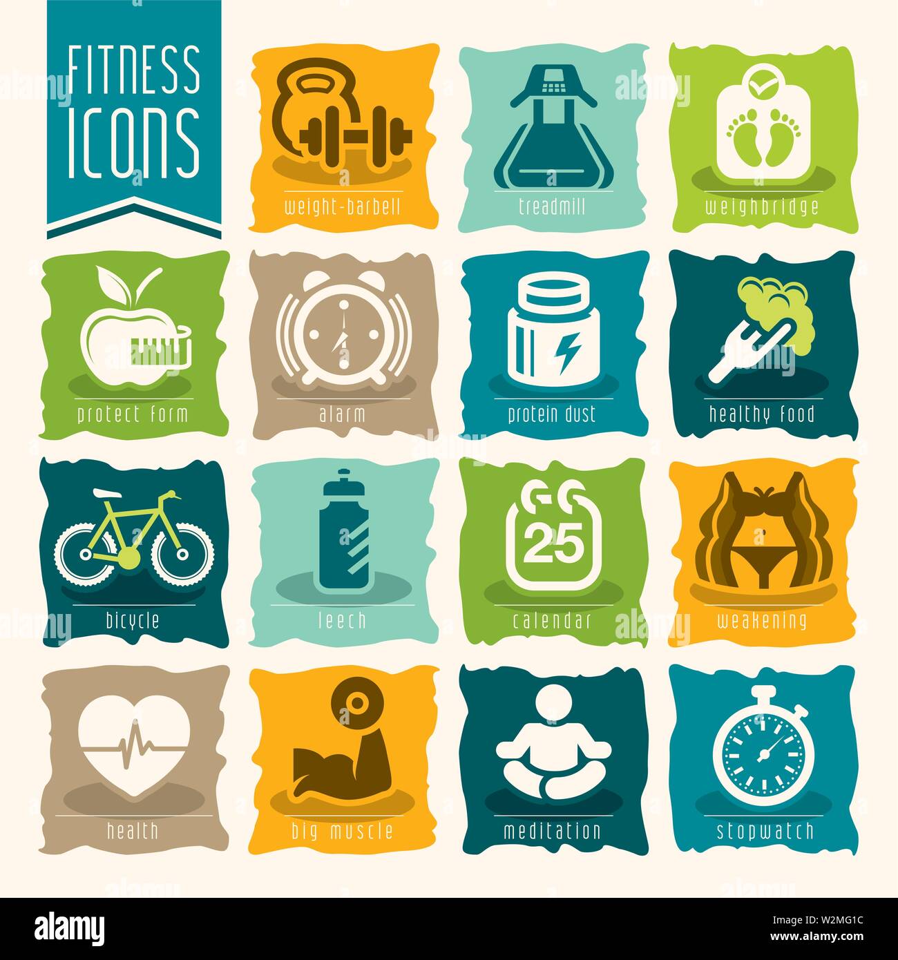 Fitness and wellness icon set Stock Vector Image & Art - Alamy