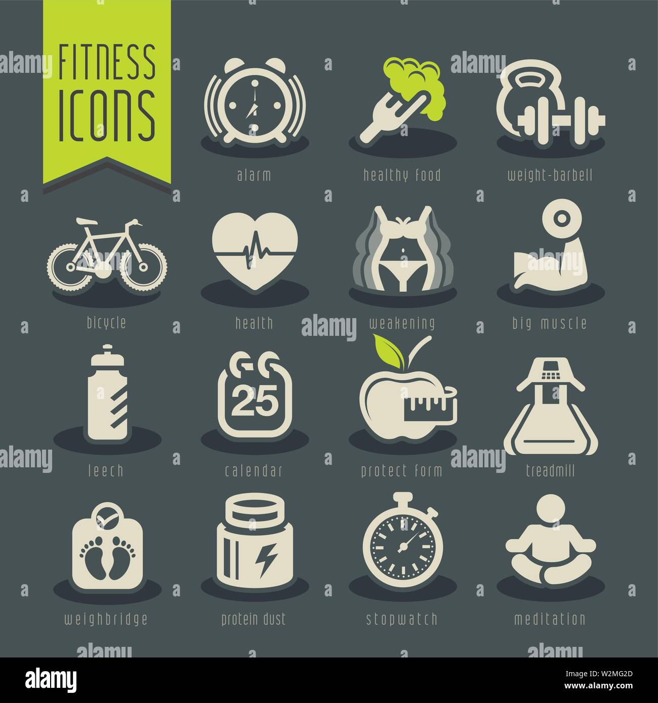 Fitness and wellness icon set Stock Vector Image & Art - Alamy