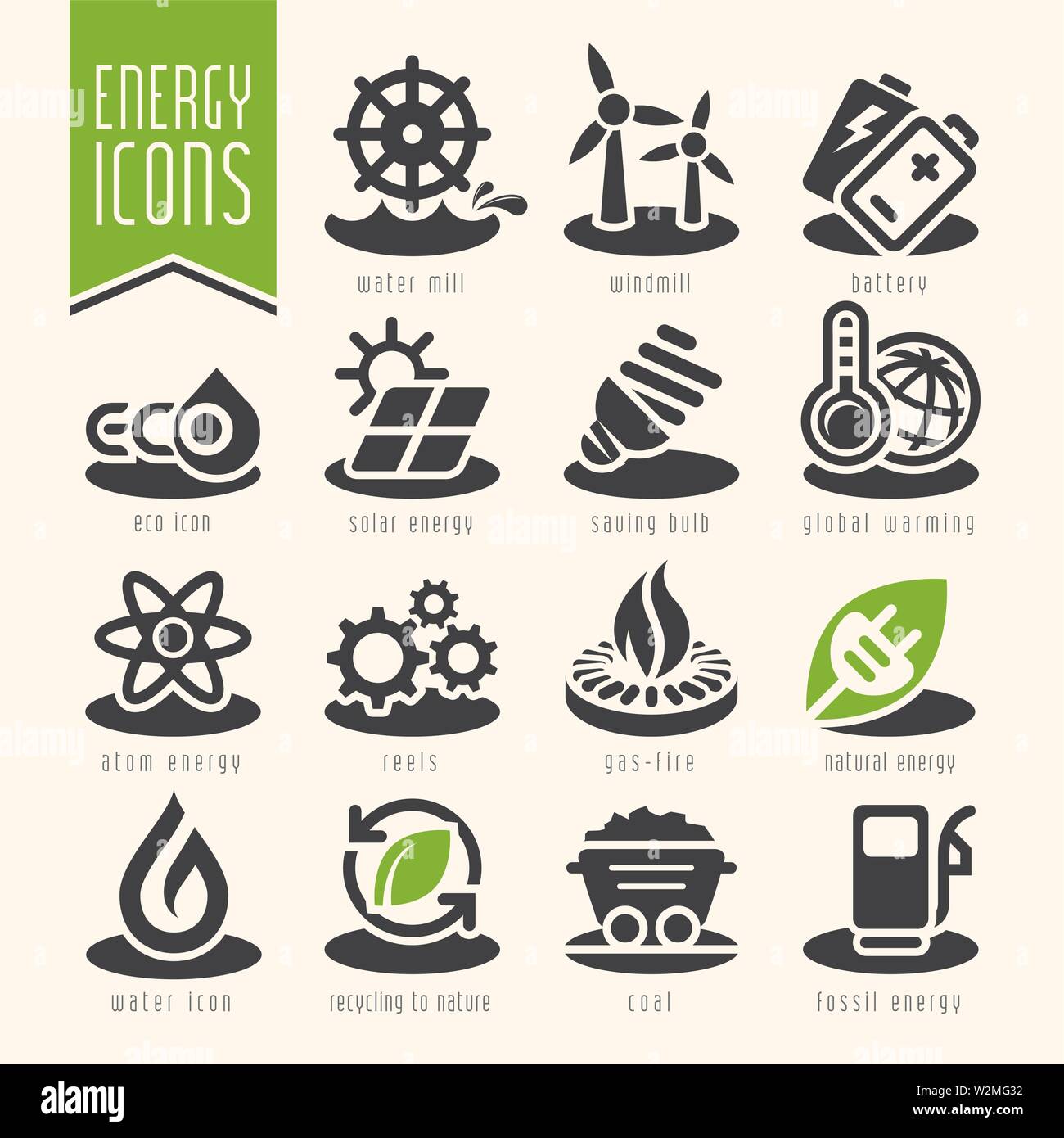 Energy icon set Stock Vector Image & Art - Alamy
