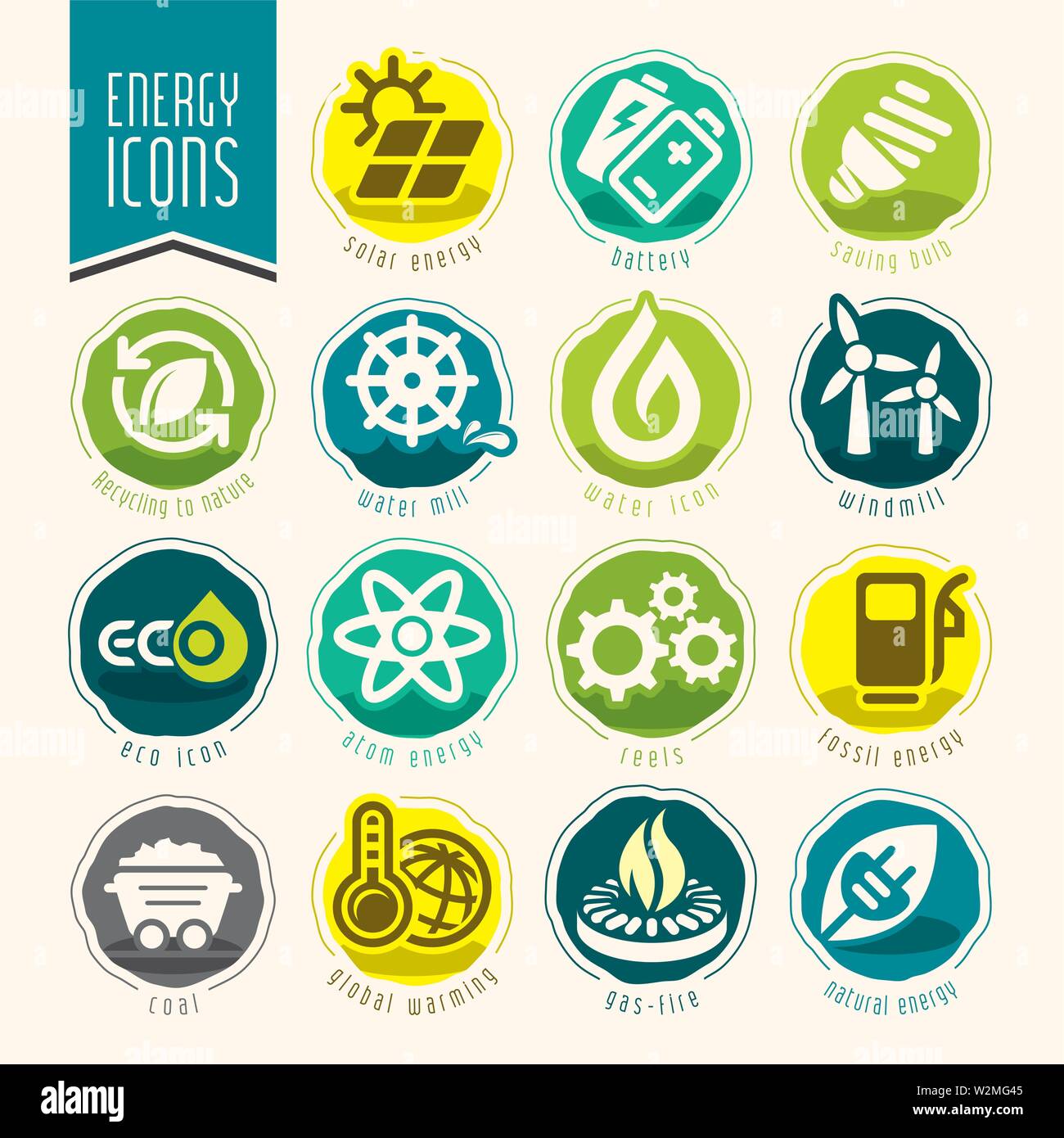 Energy icon set Stock Vector Image & Art - Alamy