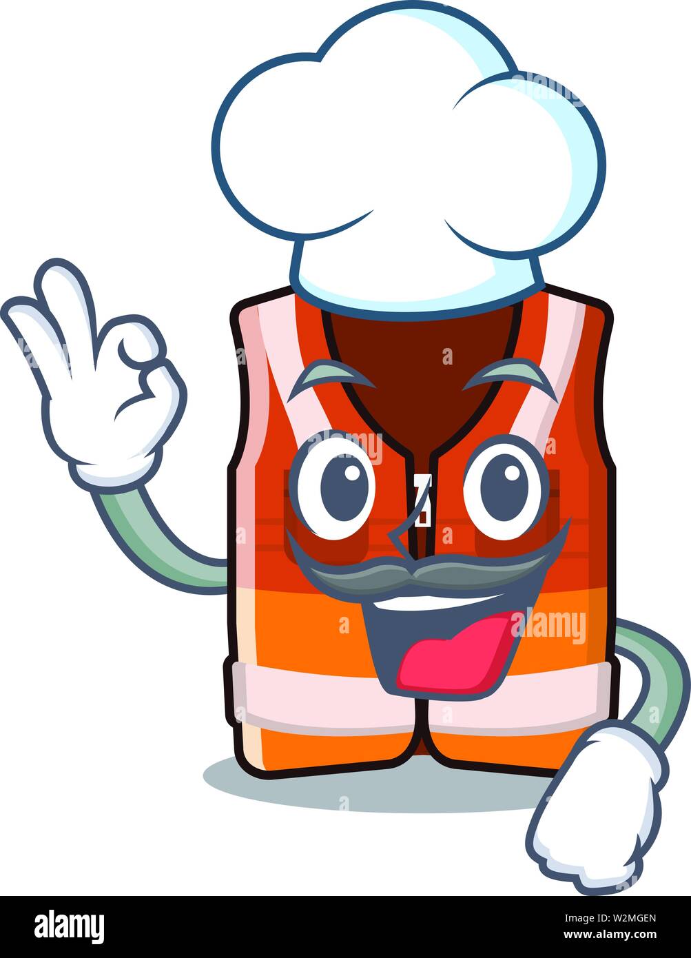 Chef safety vest hanging on mascot wall Stock Vector Image & Art - Alamy