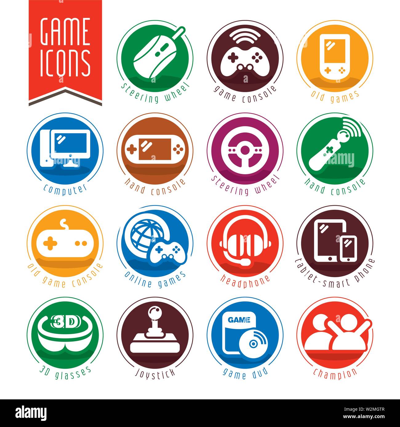 Game icon set Stock Vector Image & Art - Alamy