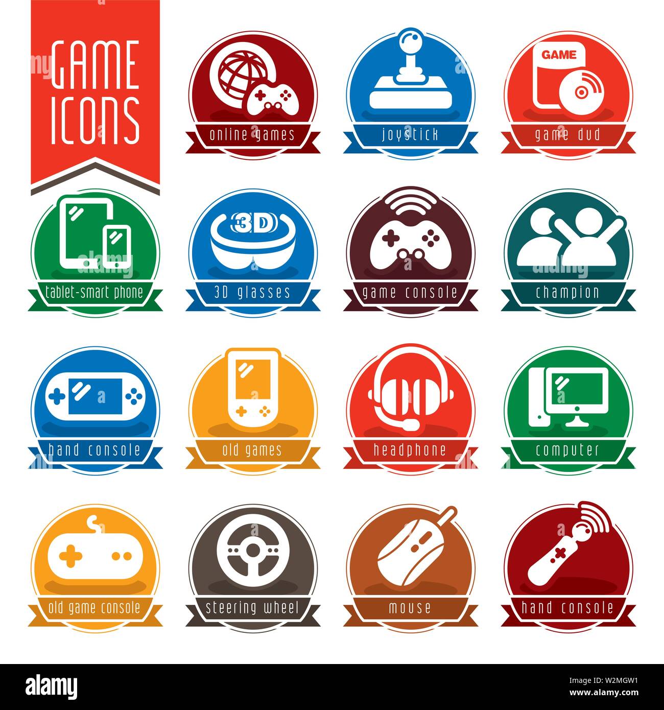 Game icon set Stock Vector Image & Art - Alamy