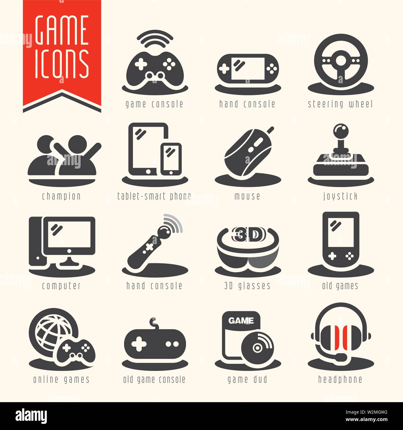 Game icon set Stock Vector Image & Art - Alamy