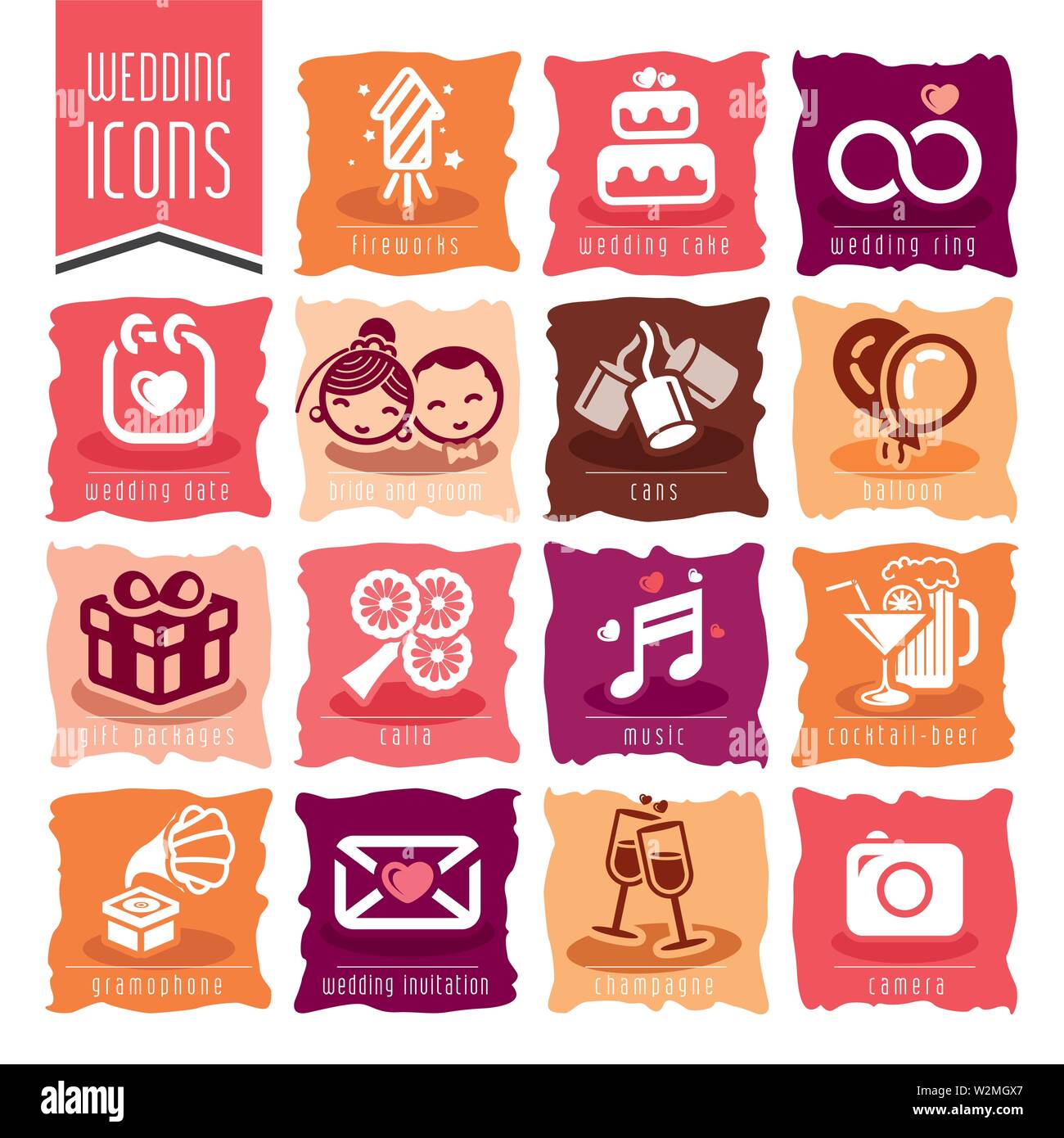 Wedding icon set Stock Vector Image & Art - Alamy
