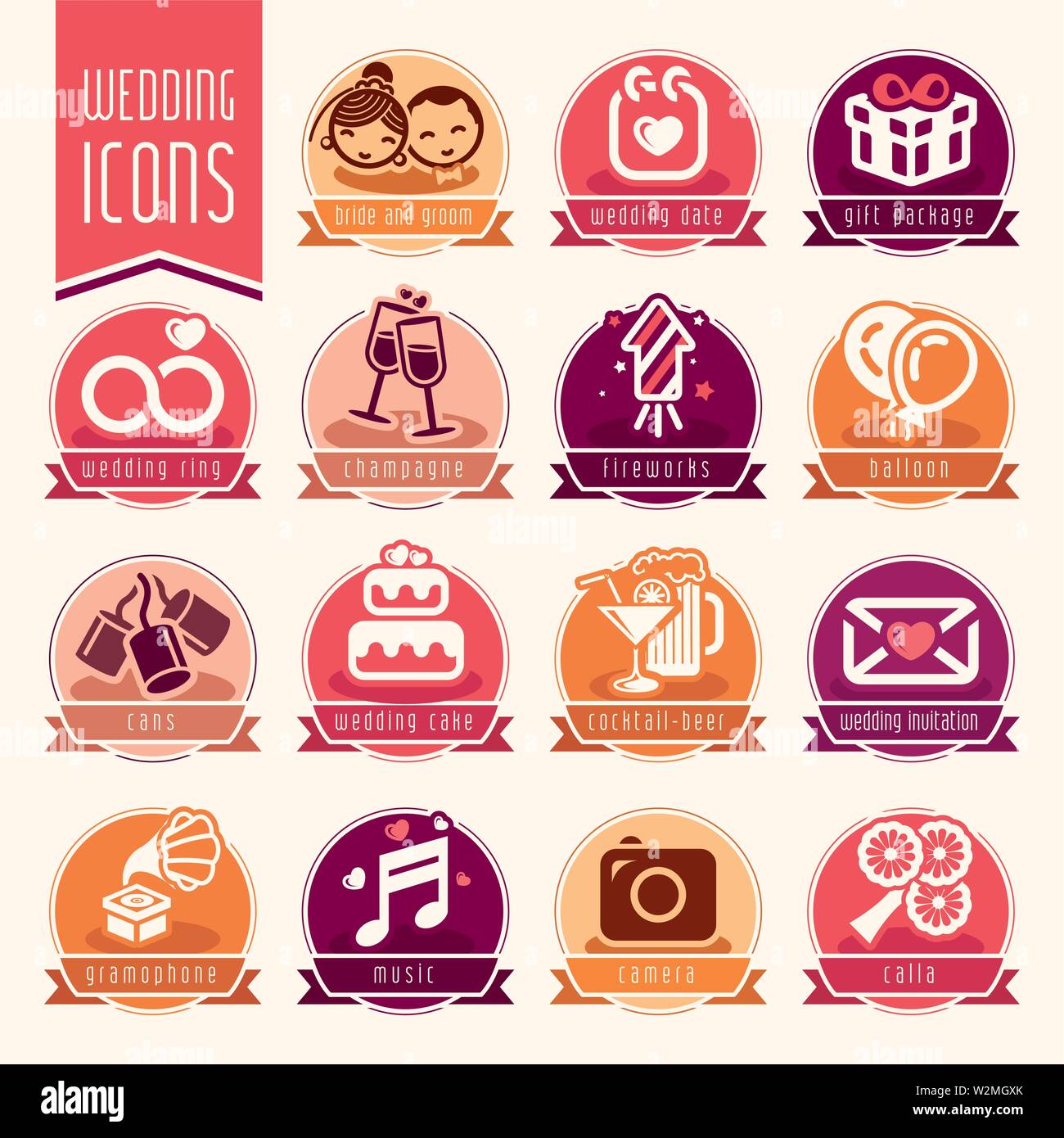 Wedding icon set Stock Vector Image & Art - Alamy