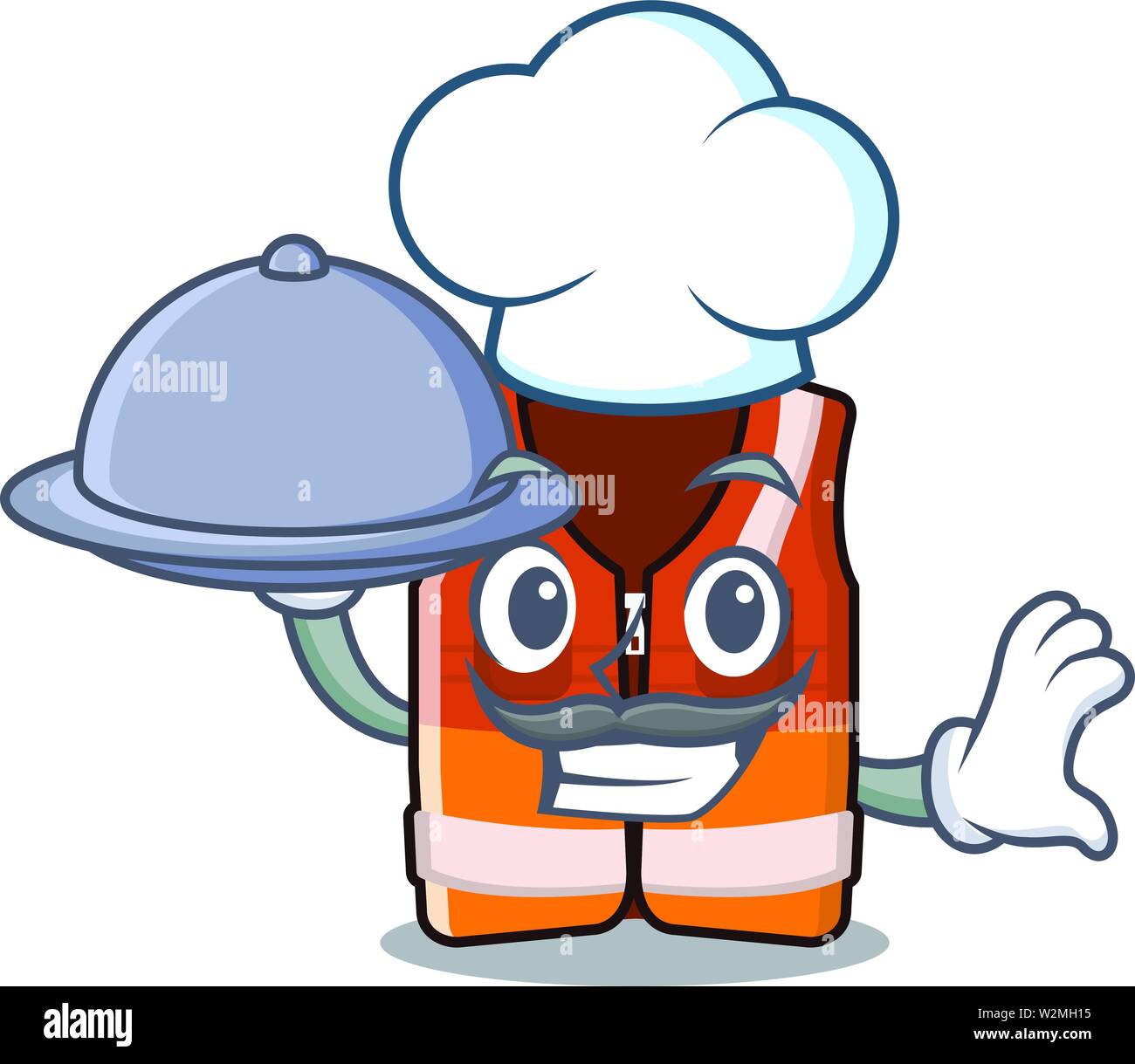Chef with food safety vest in the cartoon shape Stock Vector Image ...