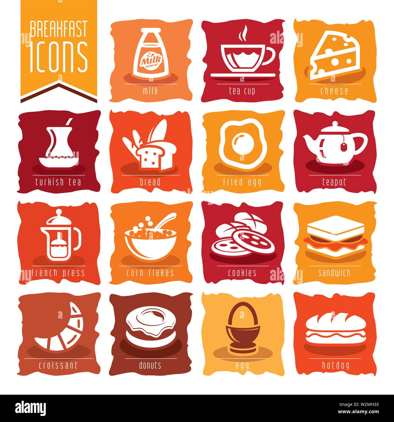 Breakfast icon set Stock Vector Image & Art - Alamy