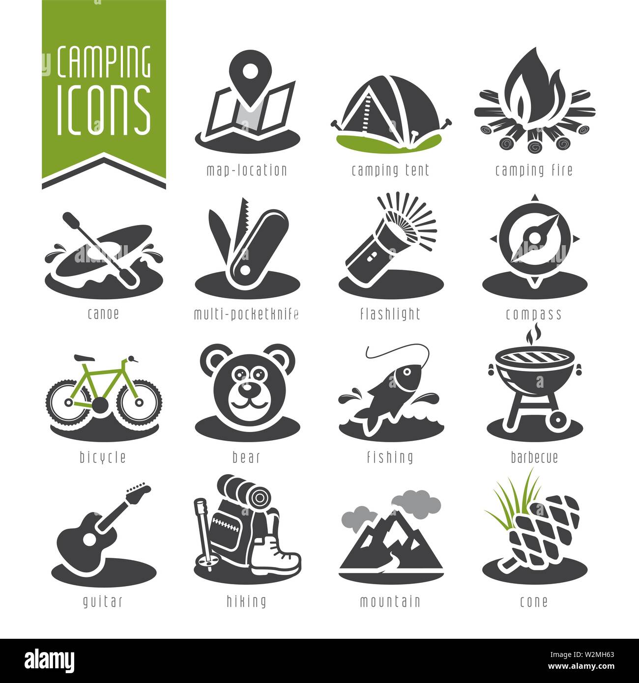 Summer camping icon set Stock Vector Image & Art - Alamy