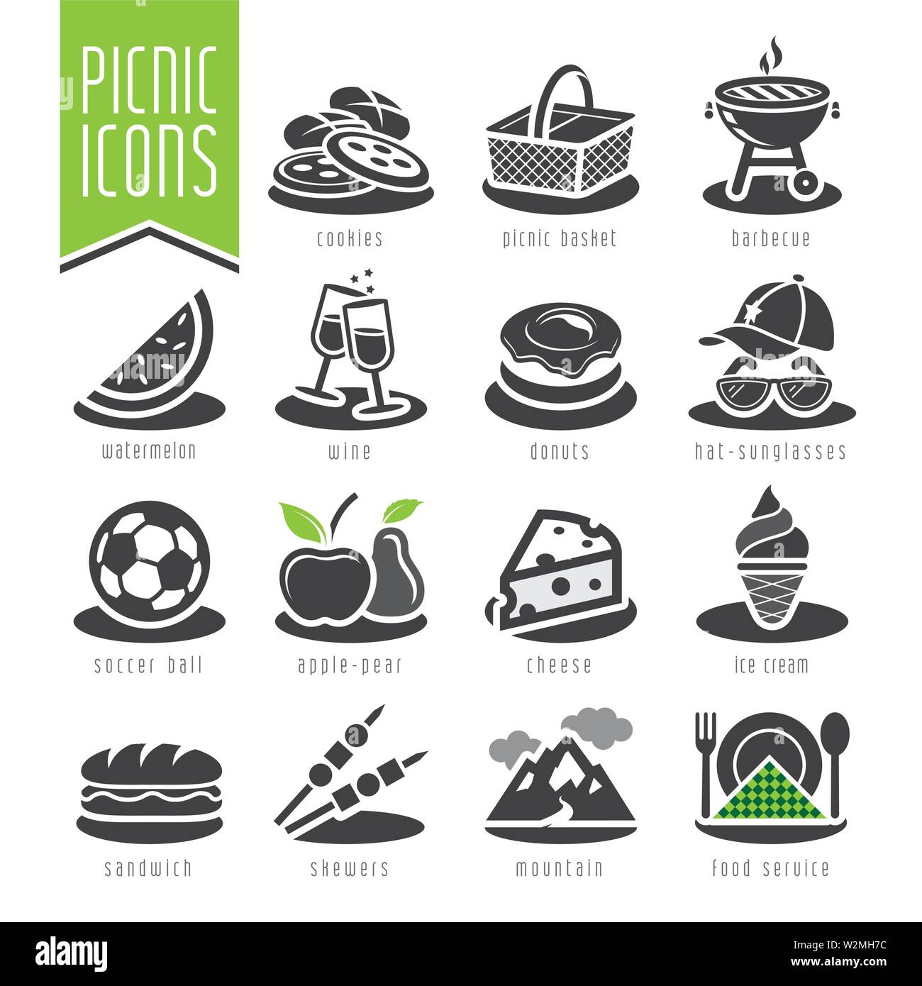 Picnic basket plate set Cut Out Stock Images & Pictures - Alamy