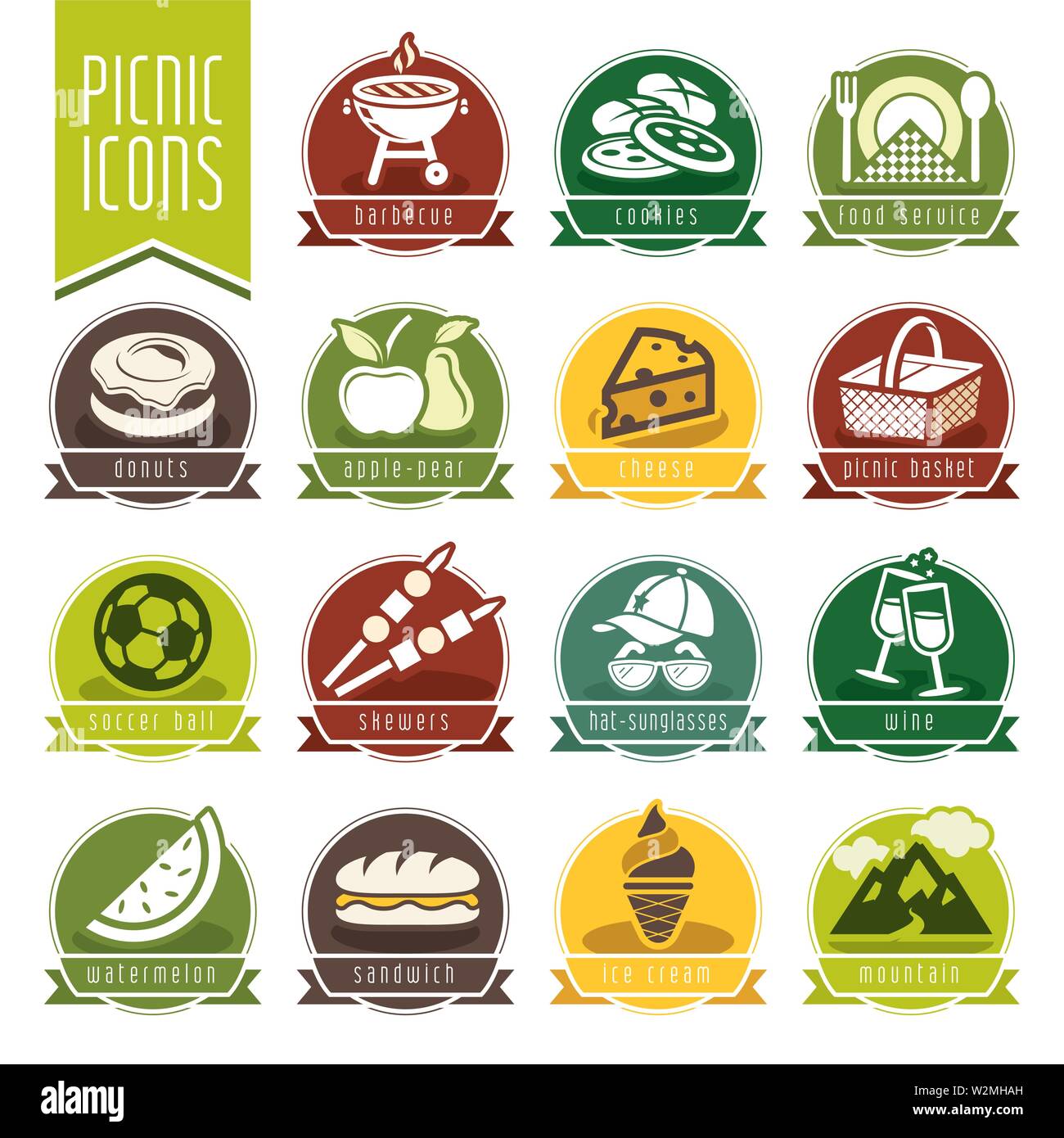 Picnic icon set Stock Vector Image & Art - Alamy