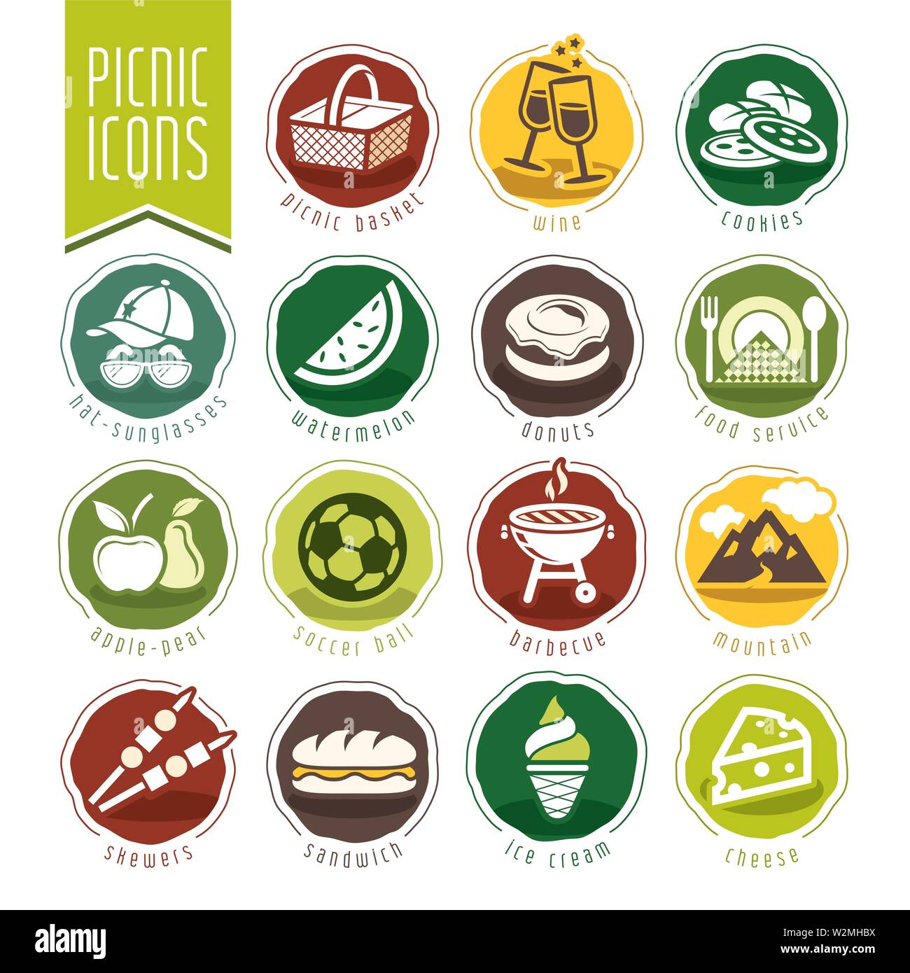 Picnic basket plate set Cut Out Stock Images & Pictures - Alamy
