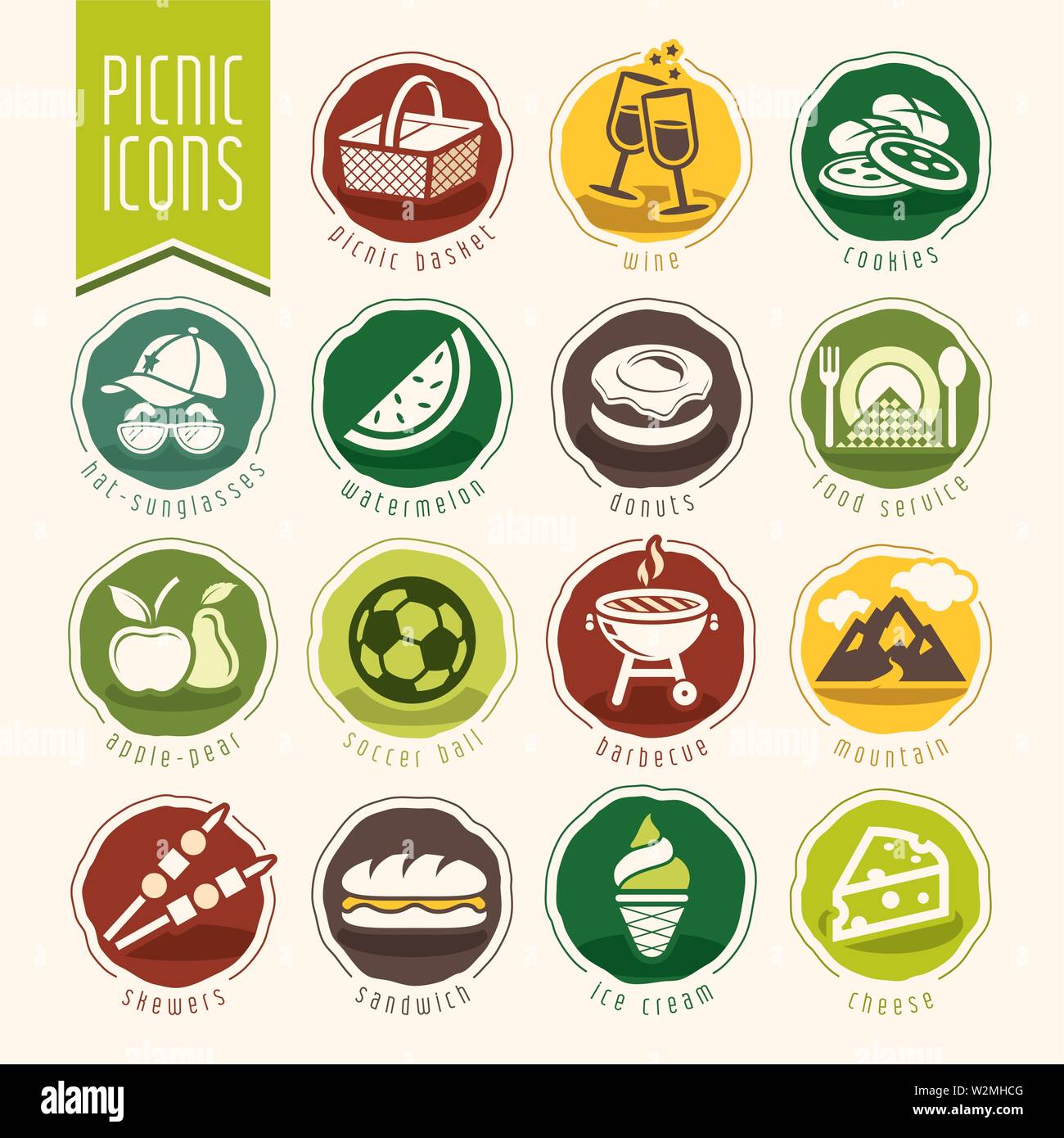 Picnic icon set Stock Vector Image & Art - Alamy