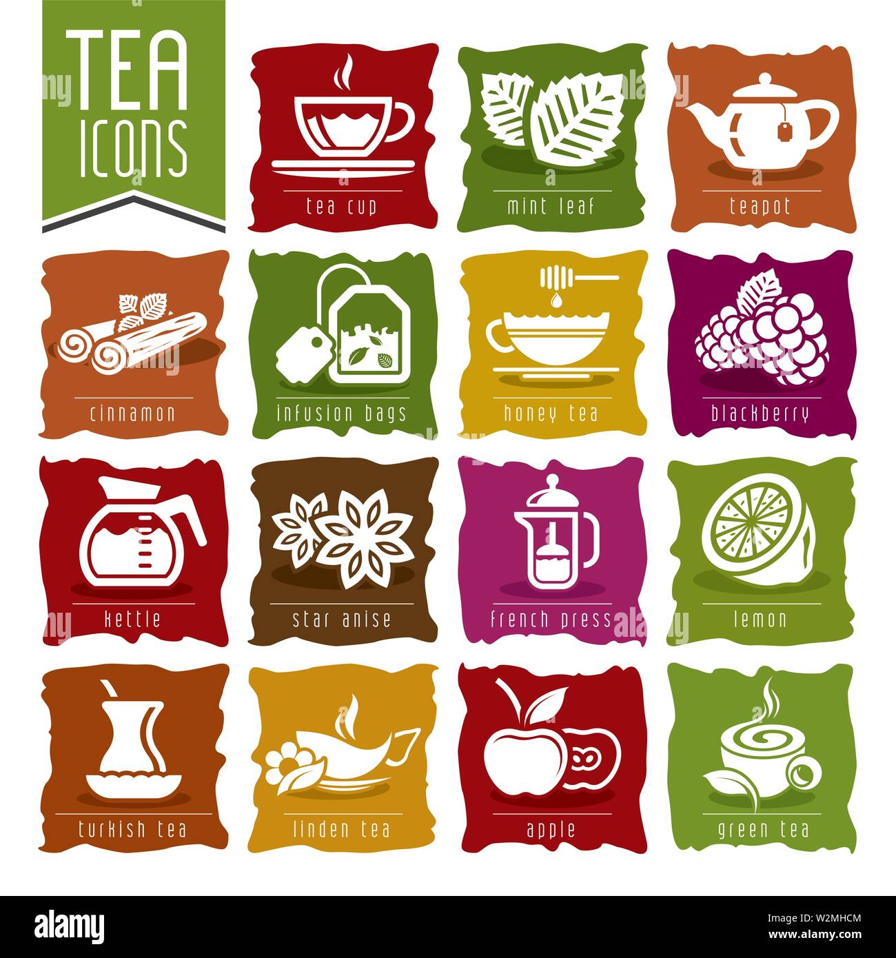 Tea icon set Stock Vector Image & Art - Alamy