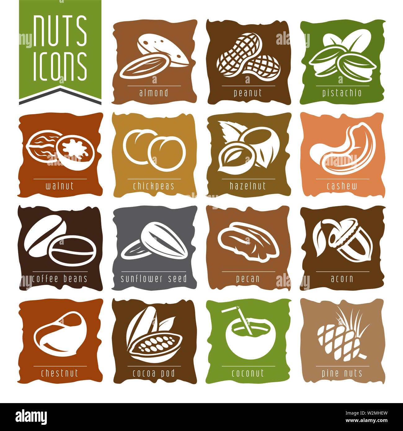 Vector Nuts Multiple Icons Set Stock Vector Image & Art - Alamy