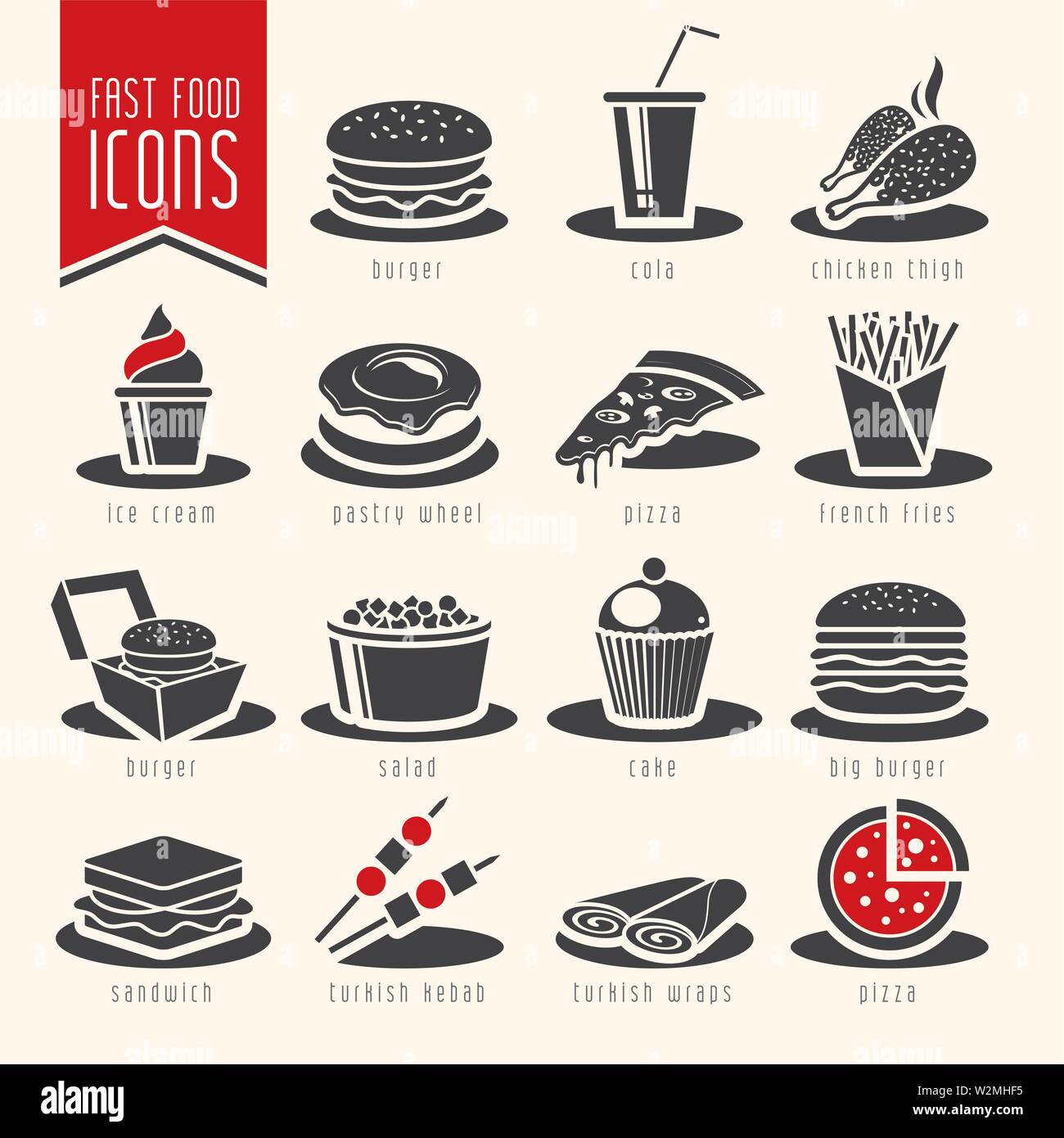 Fast food icons Stock Vector Image & Art - Alamy