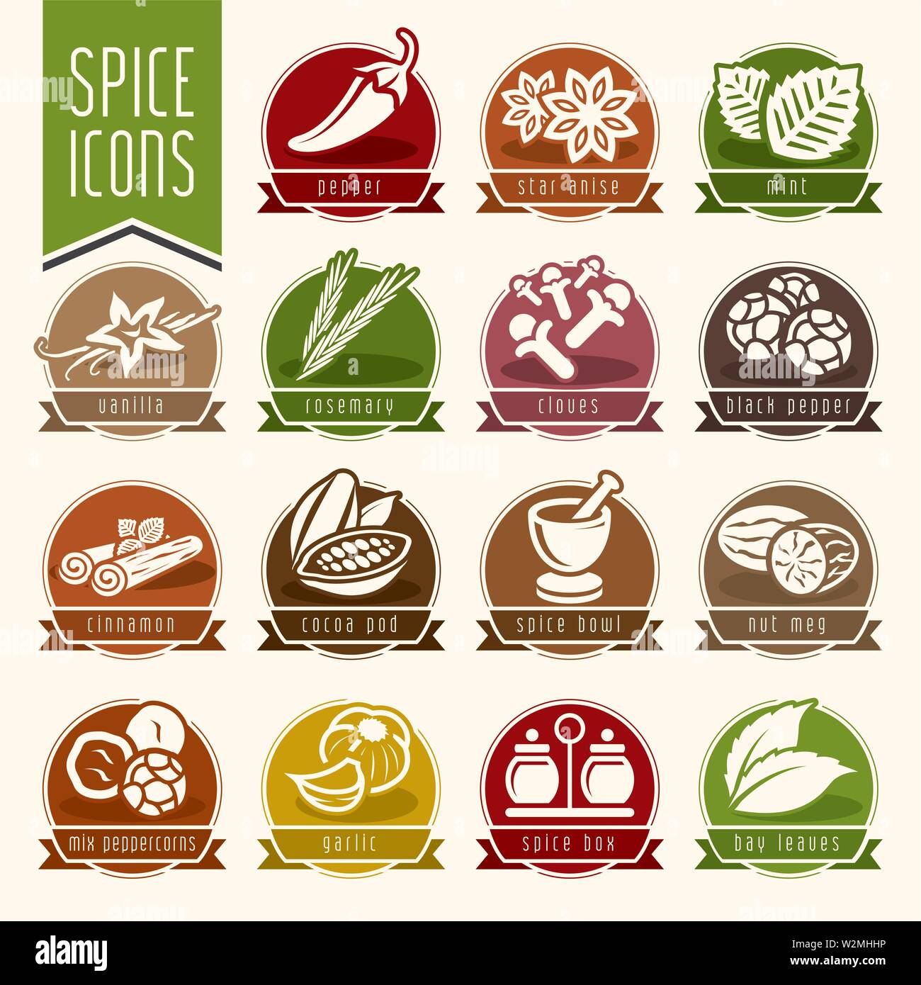 Vector Spice Multiple Icons Set Stock Vector Image & Art - Alamy