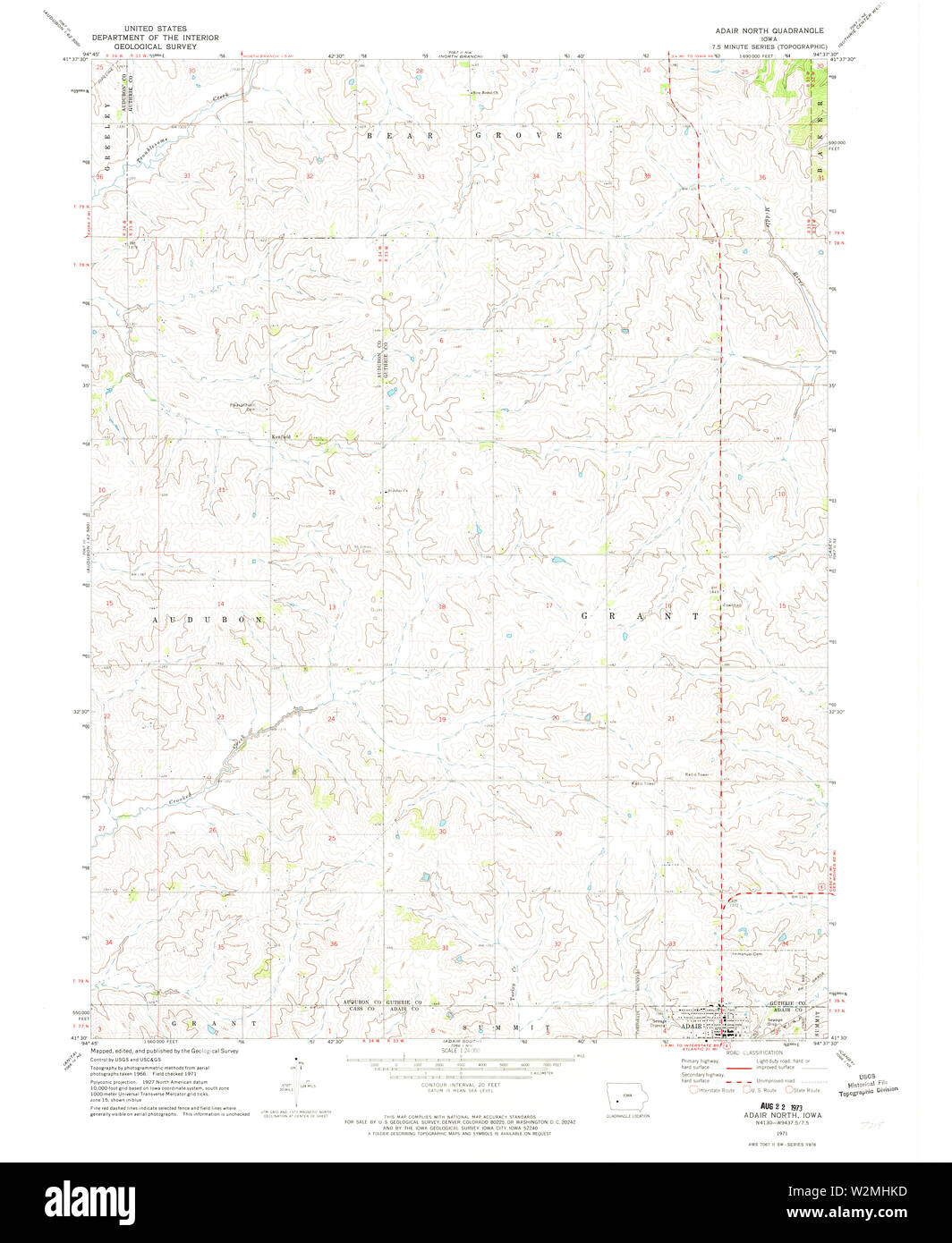 Map of adair iowa hi-res stock photography and images - Alamy