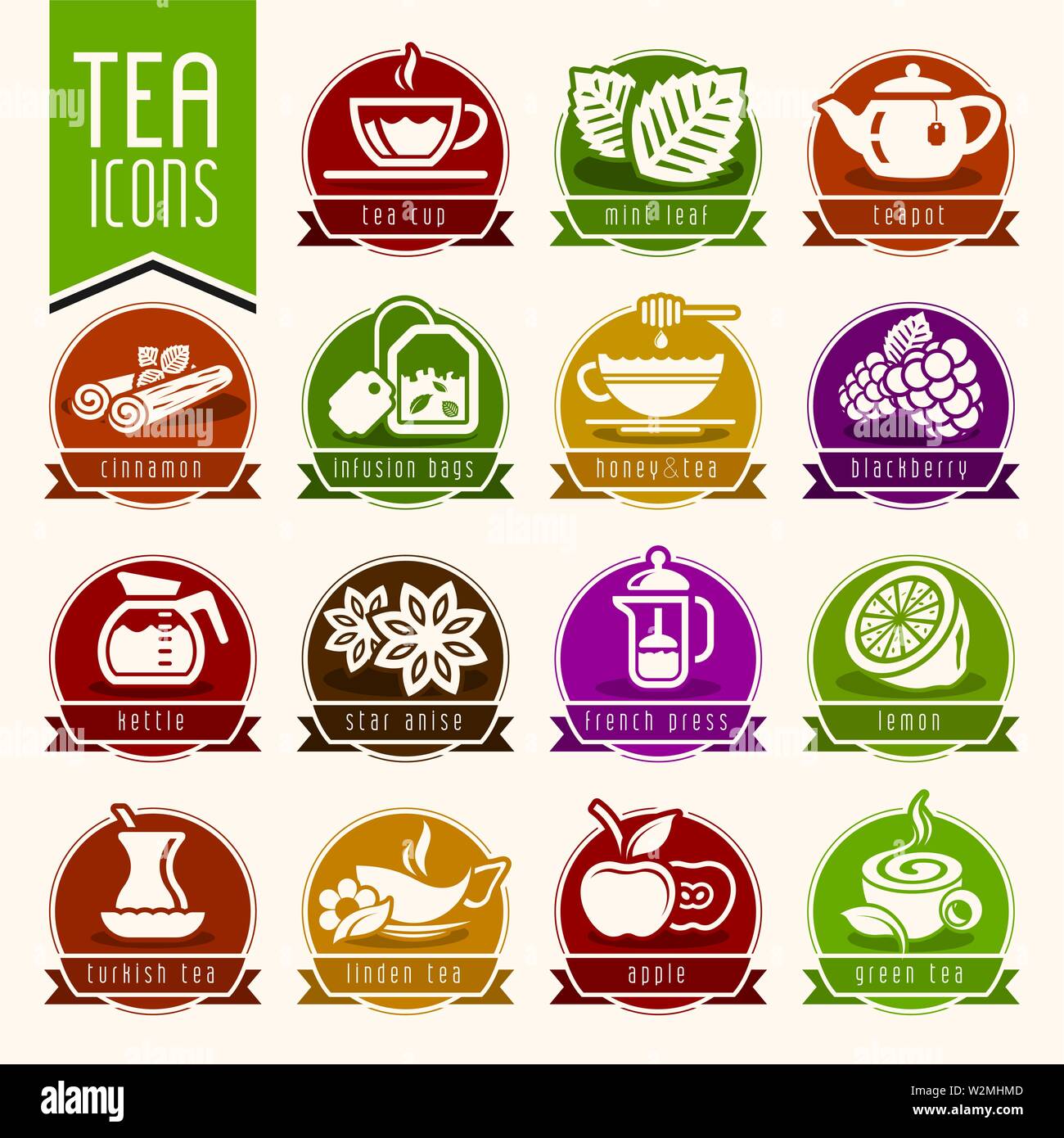 Tea icon set Stock Vector Image & Art - Alamy