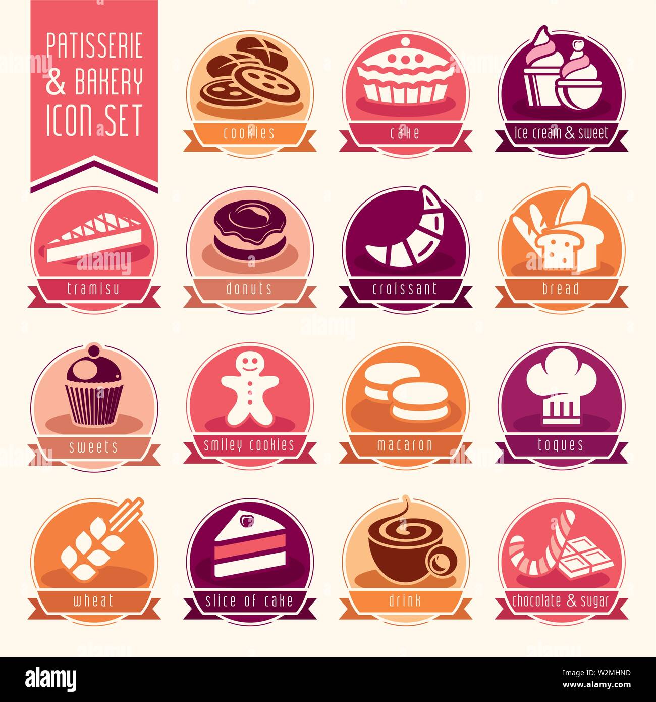 Bakery, pastry icon set Stock Vector Image & Art - Alamy