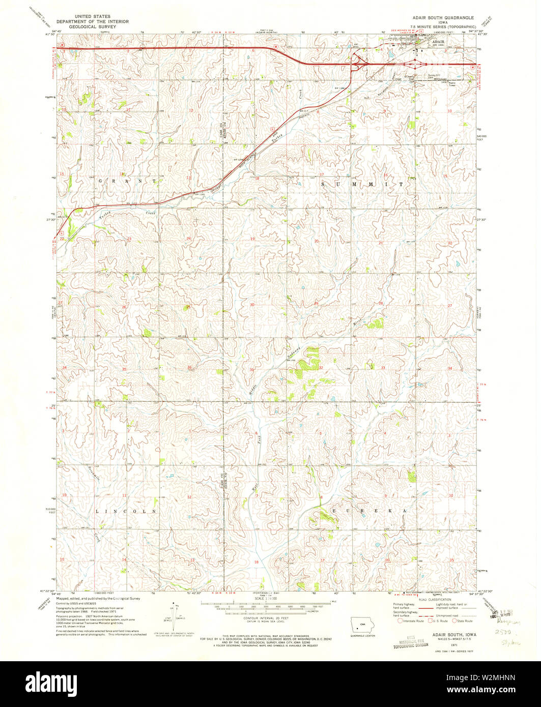 Map of adair iowa hi-res stock photography and images - Alamy