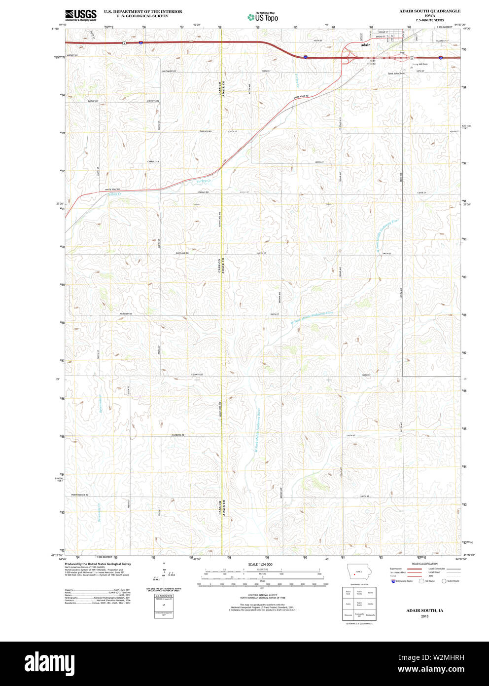Map of adair iowa hi-res stock photography and images - Alamy