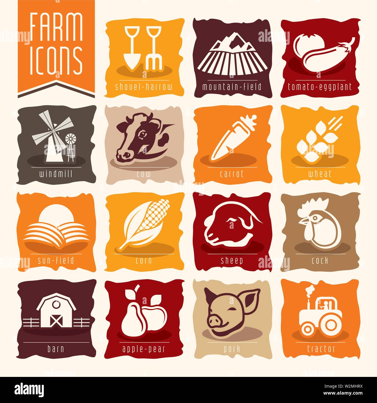 Farm and butcher shop icon set Stock Vector Image & Art - Alamy
