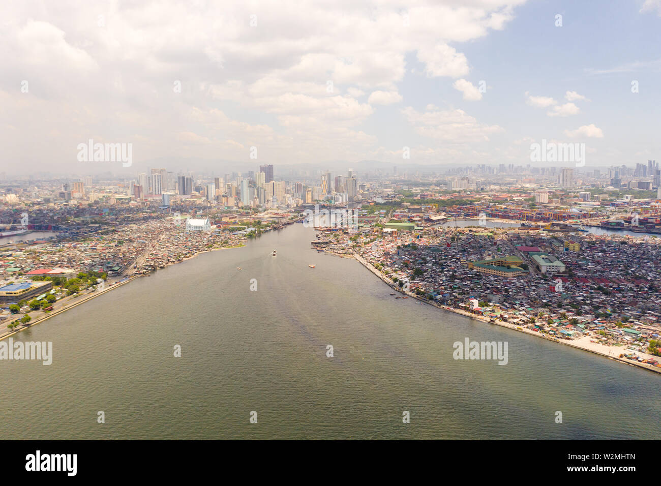 Cityscape Manila. Residential areas and business center in the city ...