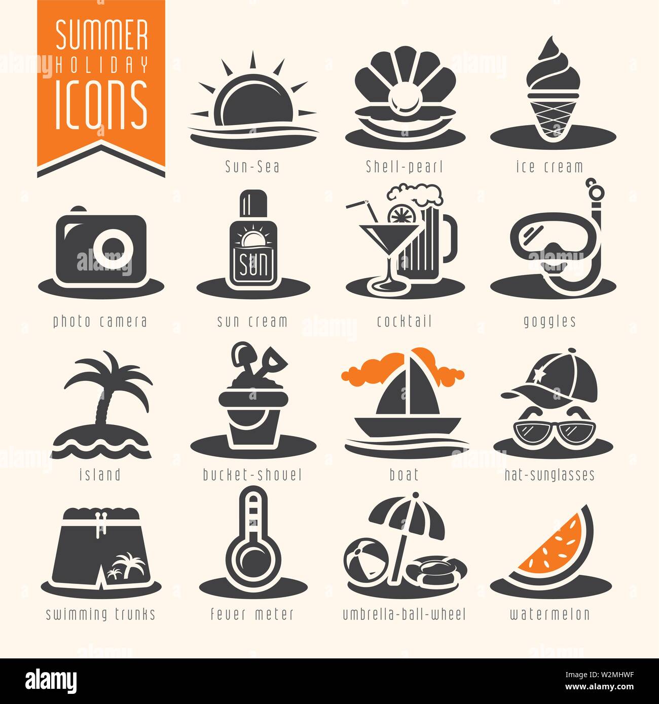 Summer icon set Stock Vector Image & Art - Alamy