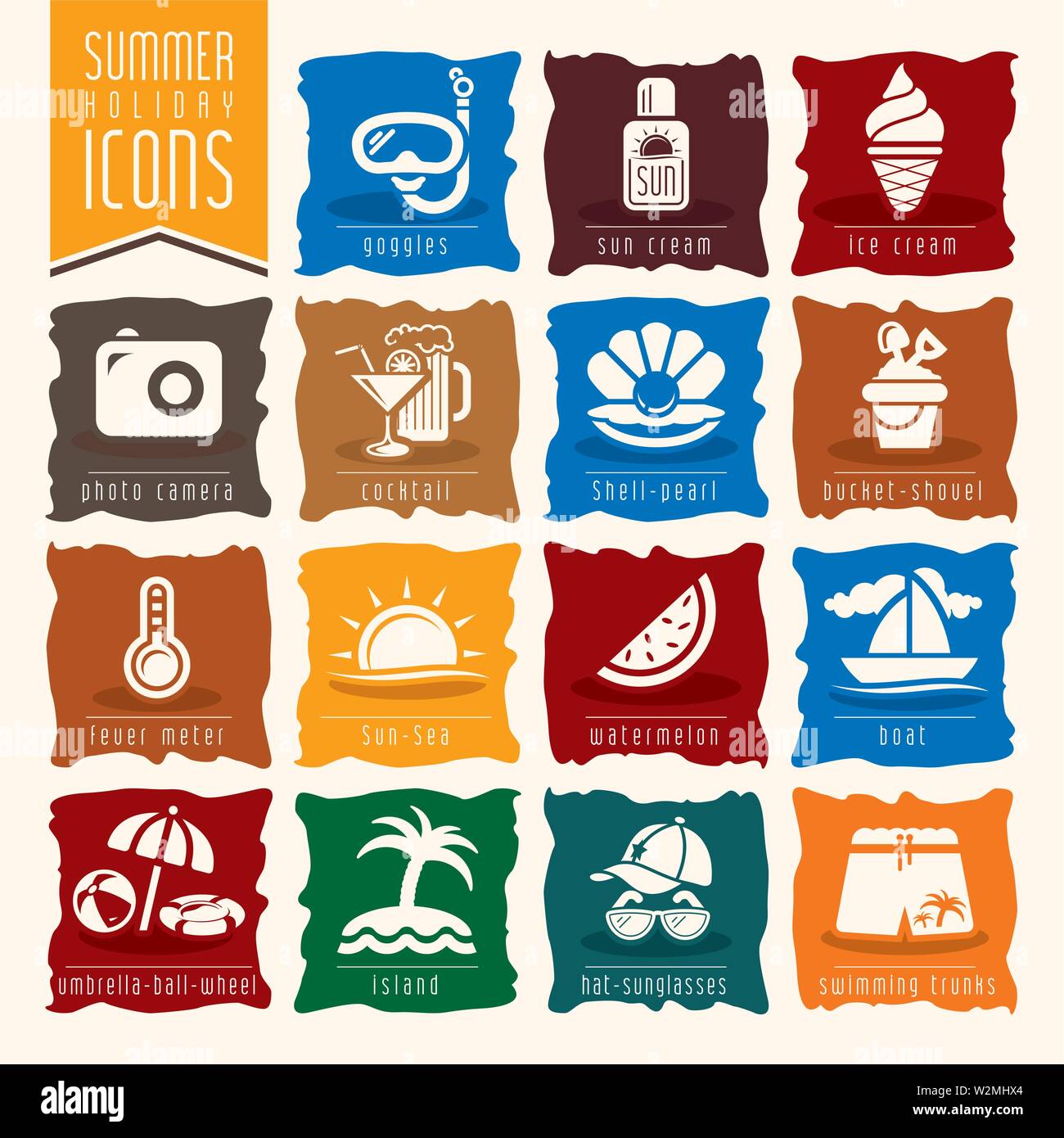 Summer icon set Stock Vector Image & Art - Alamy