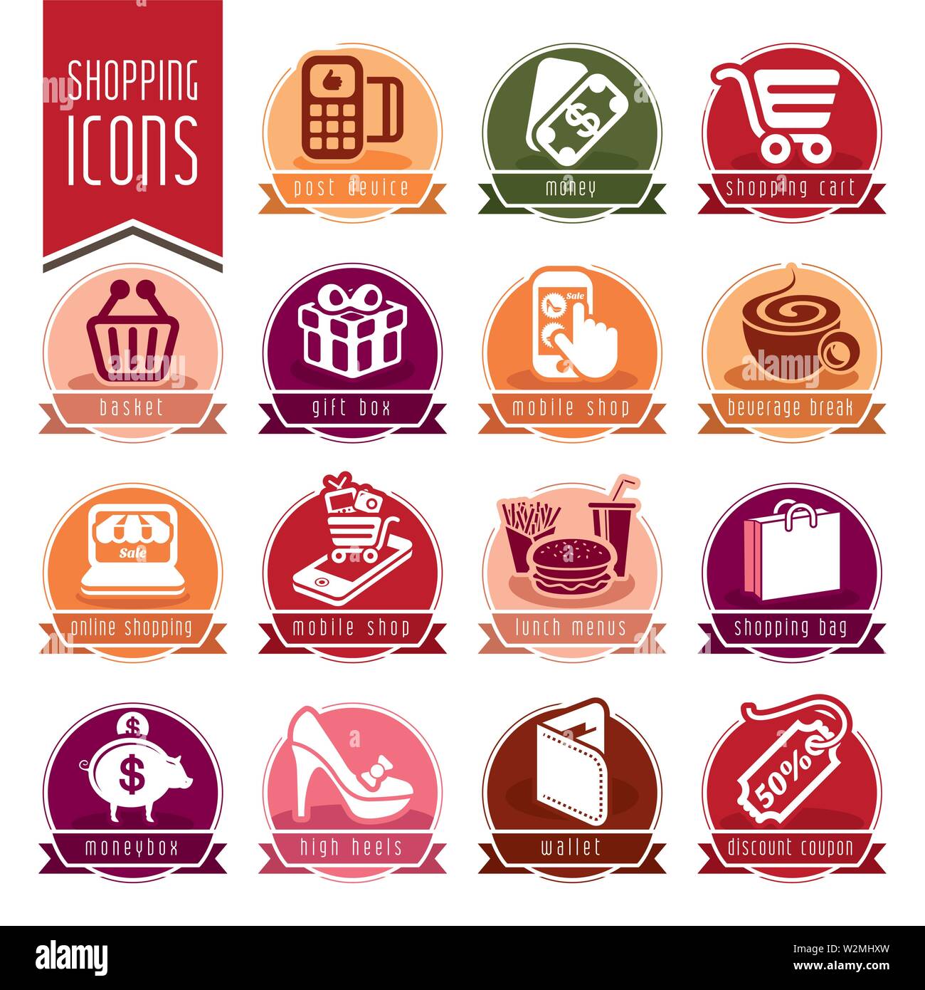 Shopping icon set Stock Vector Image & Art - Alamy