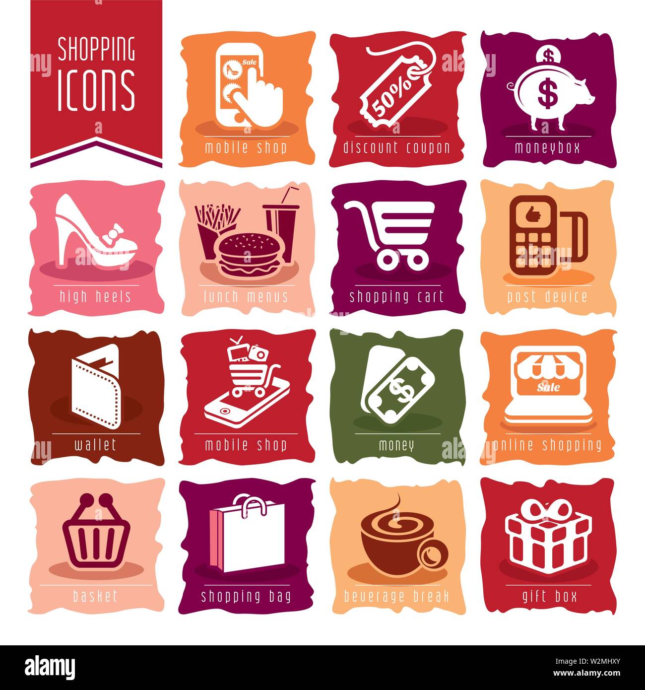 Shopping icon set Stock Vector Image & Art - Alamy