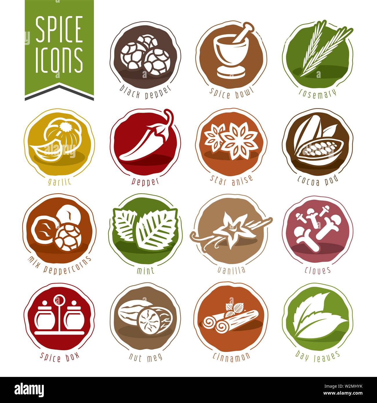 Vector Spice Multiple Icons Set Stock Vector Image & Art - Alamy