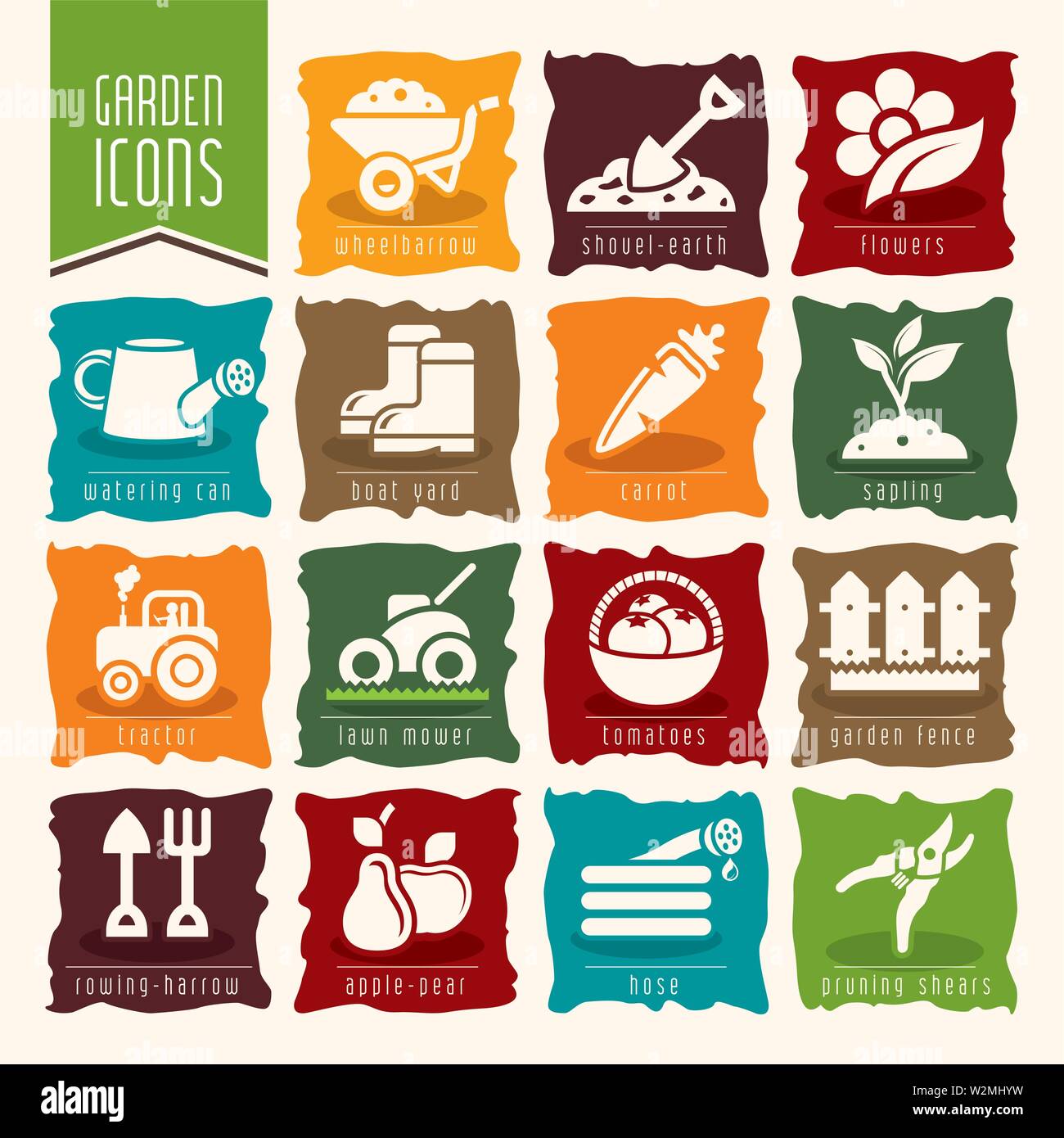 Garden - farm icon set Stock Vector Image & Art - Alamy