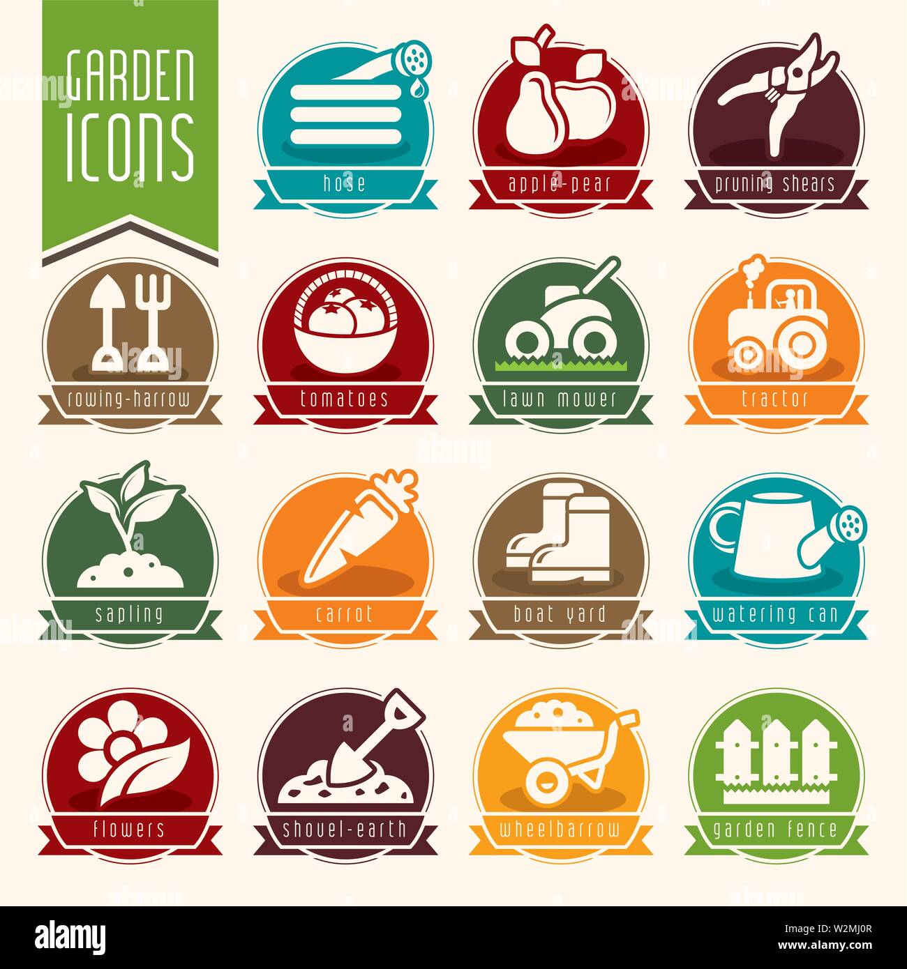 Garden - farm icon set Stock Vector Image & Art - Alamy