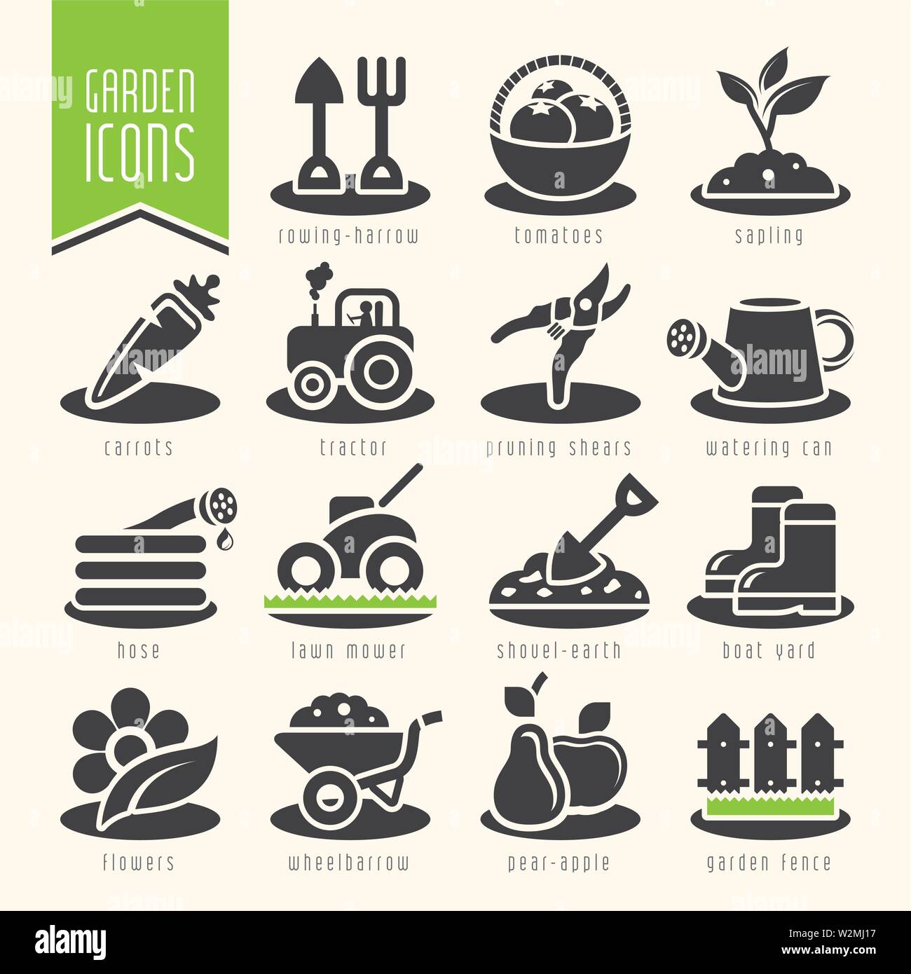 Garden - farm icon set Stock Vector Image & Art - Alamy