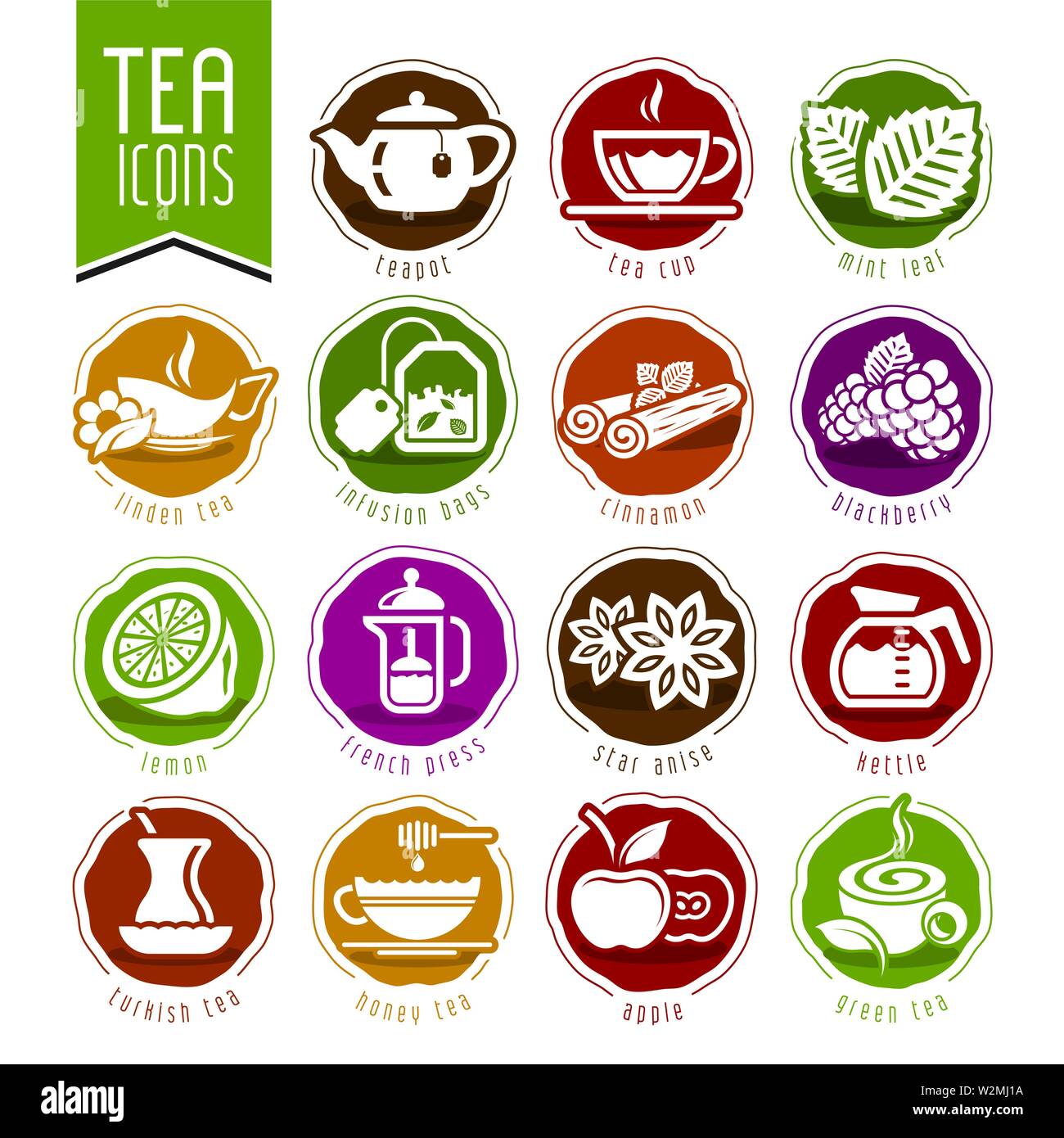 Tea icon set Stock Vector Image & Art - Alamy