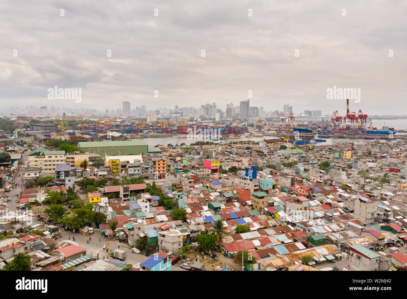 Cityscape Manila. Residential areas and business center in the city ...
