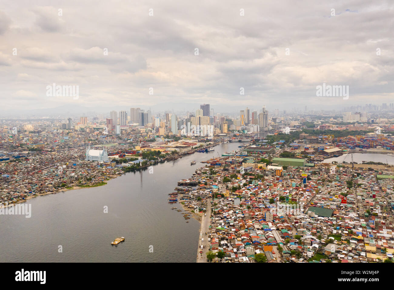 Cityscape Manila. Residential areas and business center in the city ...