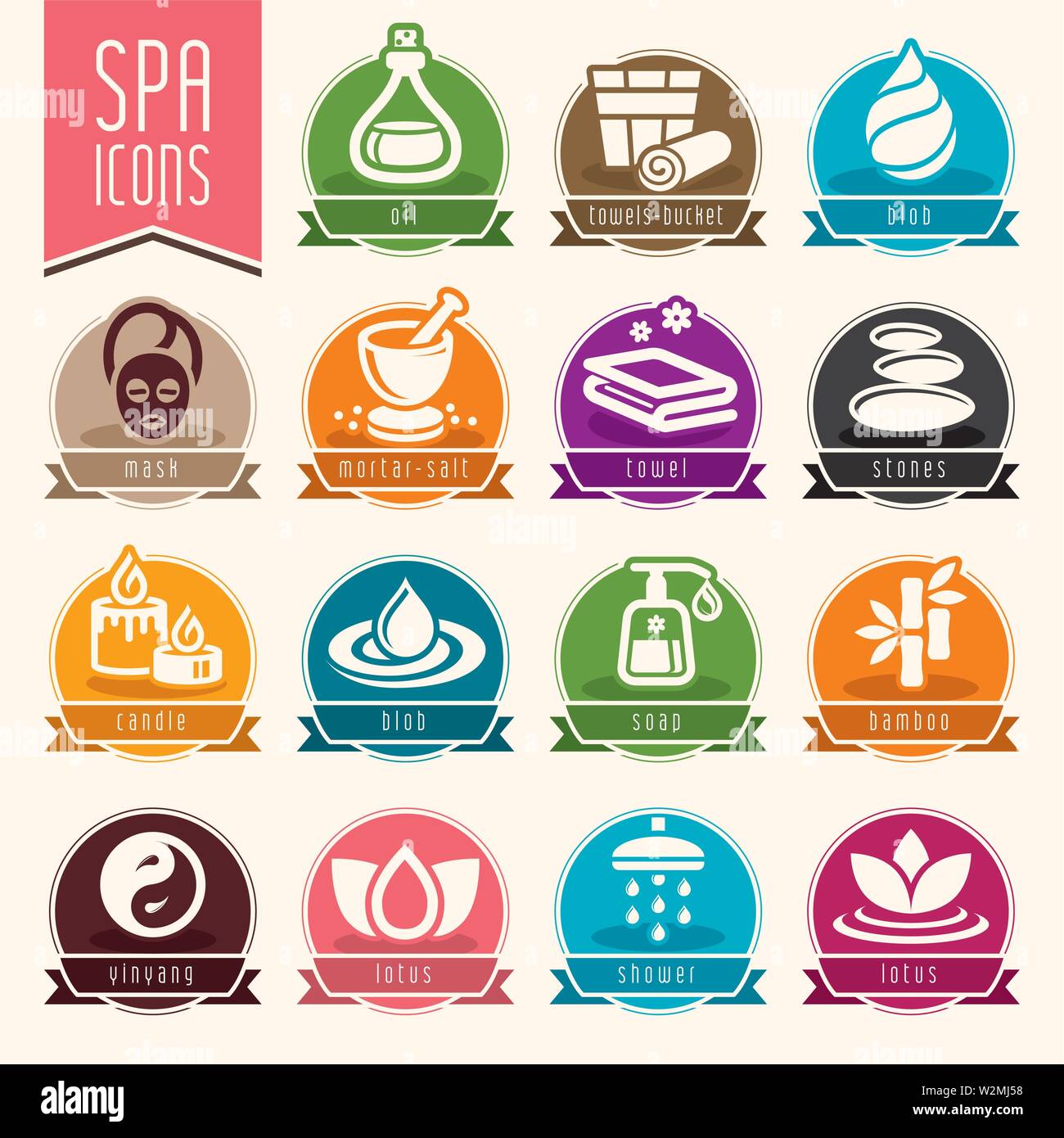 Spa icon set Stock Vector Image & Art - Alamy