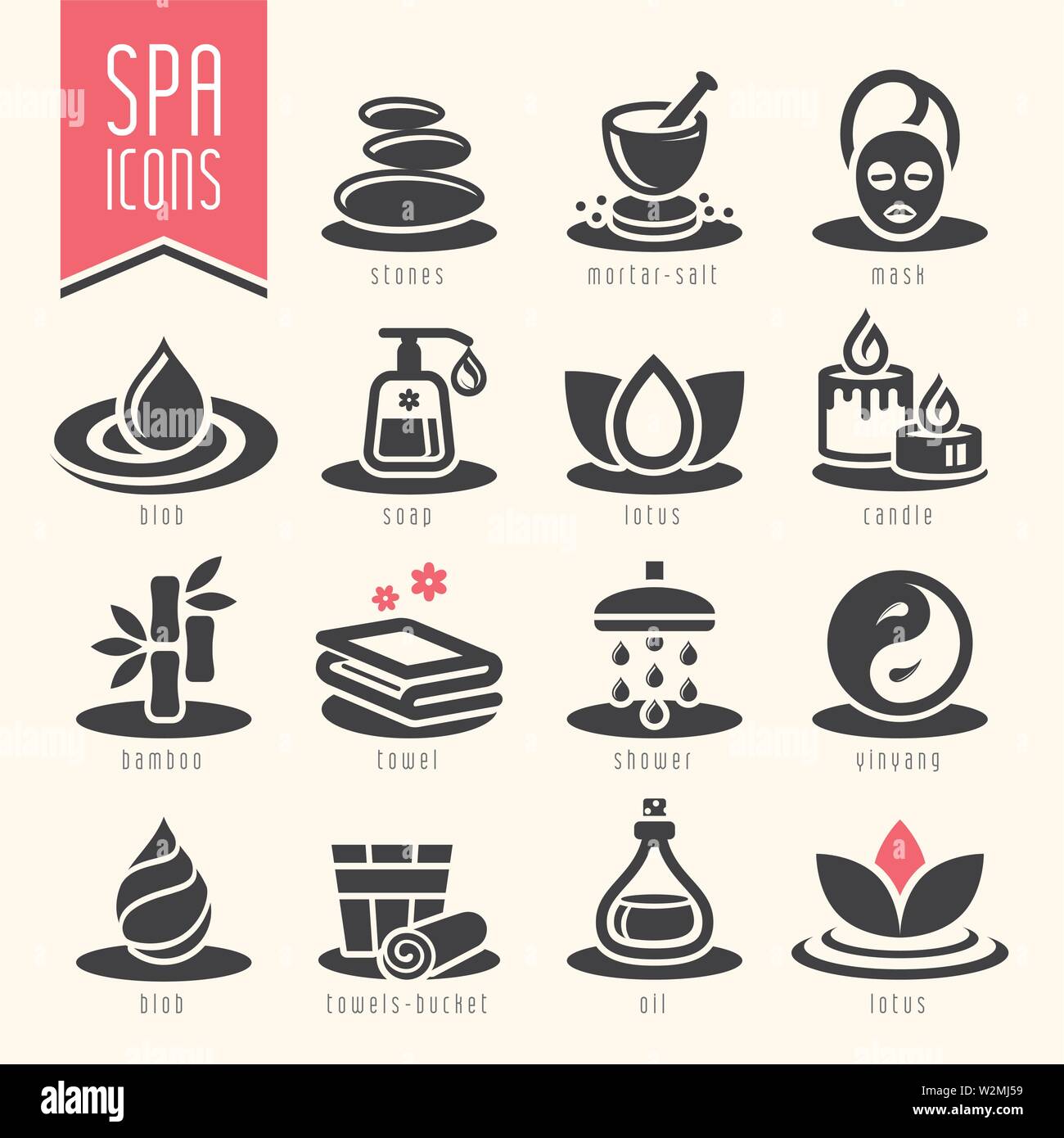 Spa icon set Stock Vector Image & Art - Alamy
